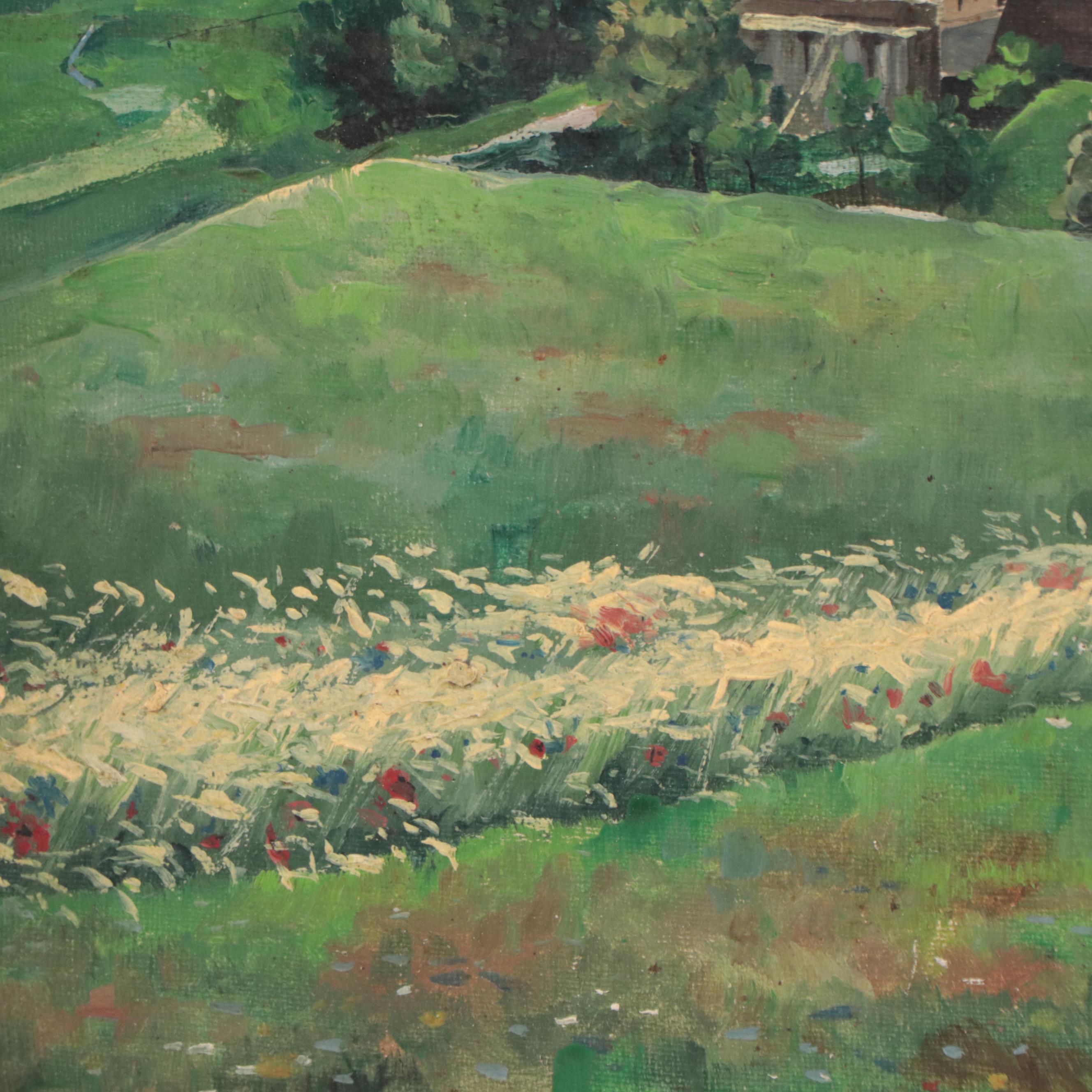 Hermann Haas Oil Painting of Bucolic Landscape, 1917 | EBTH