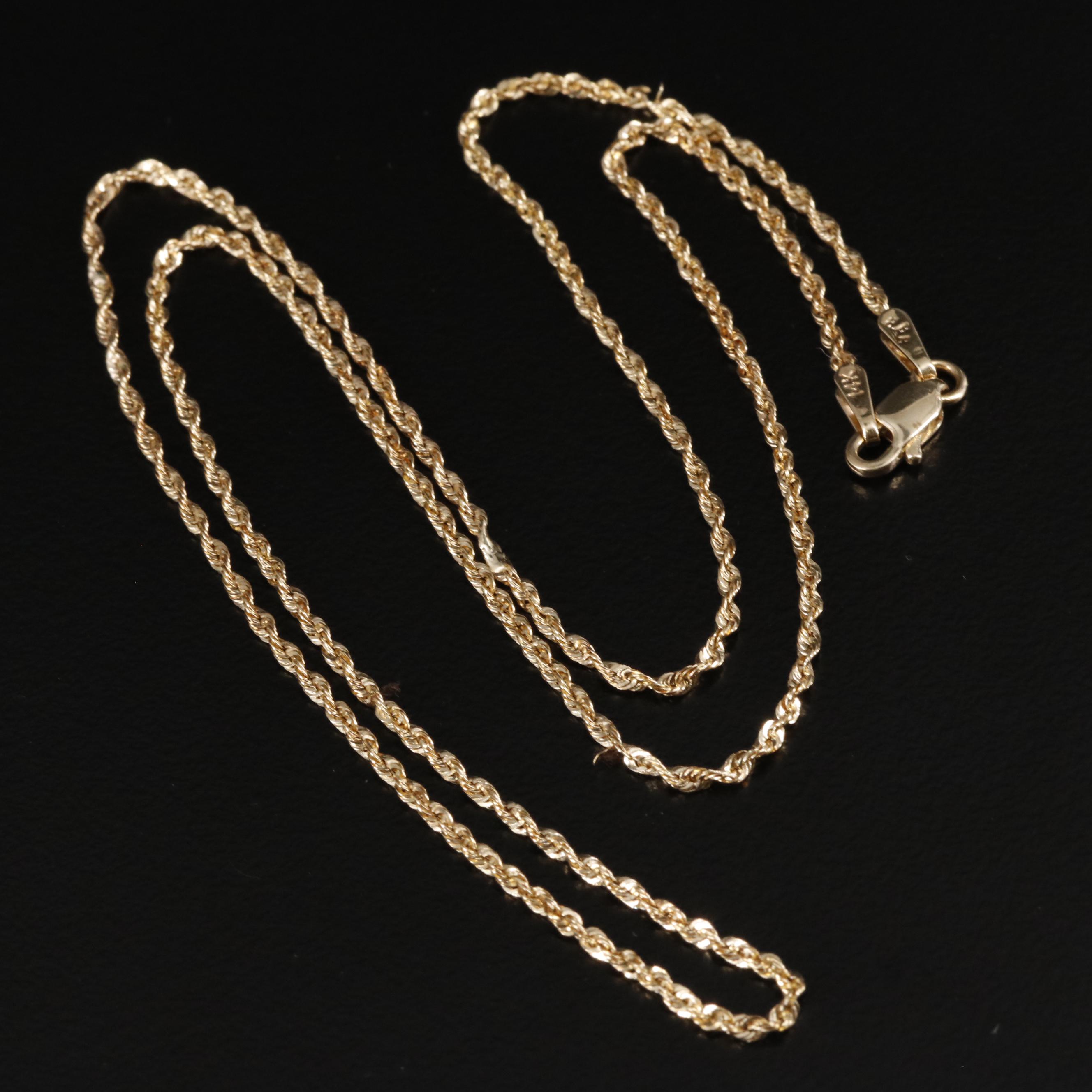 14K French Rope Chain Necklace | EBTH