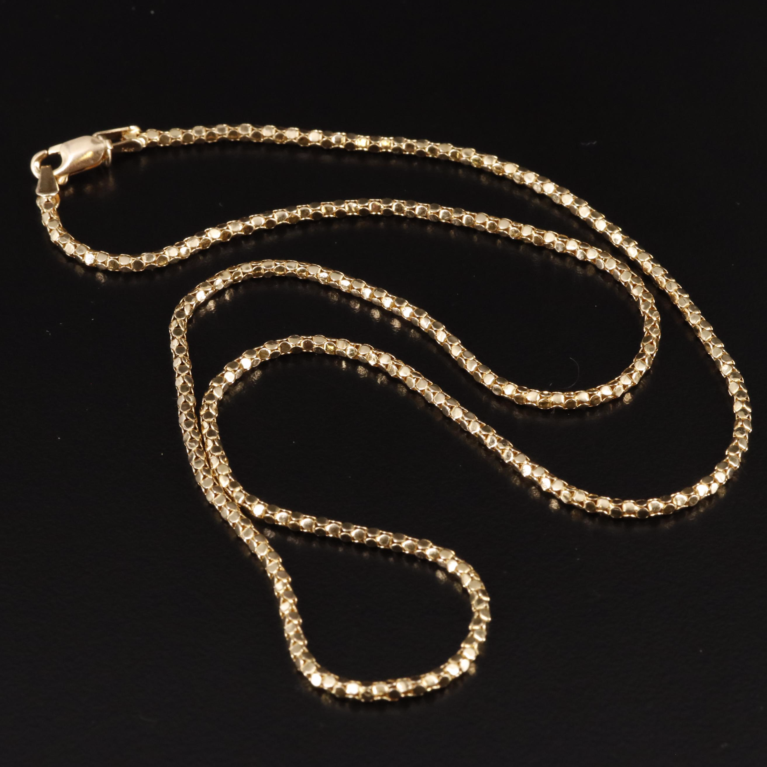 14K Popcorn Chain Necklace | EBTH