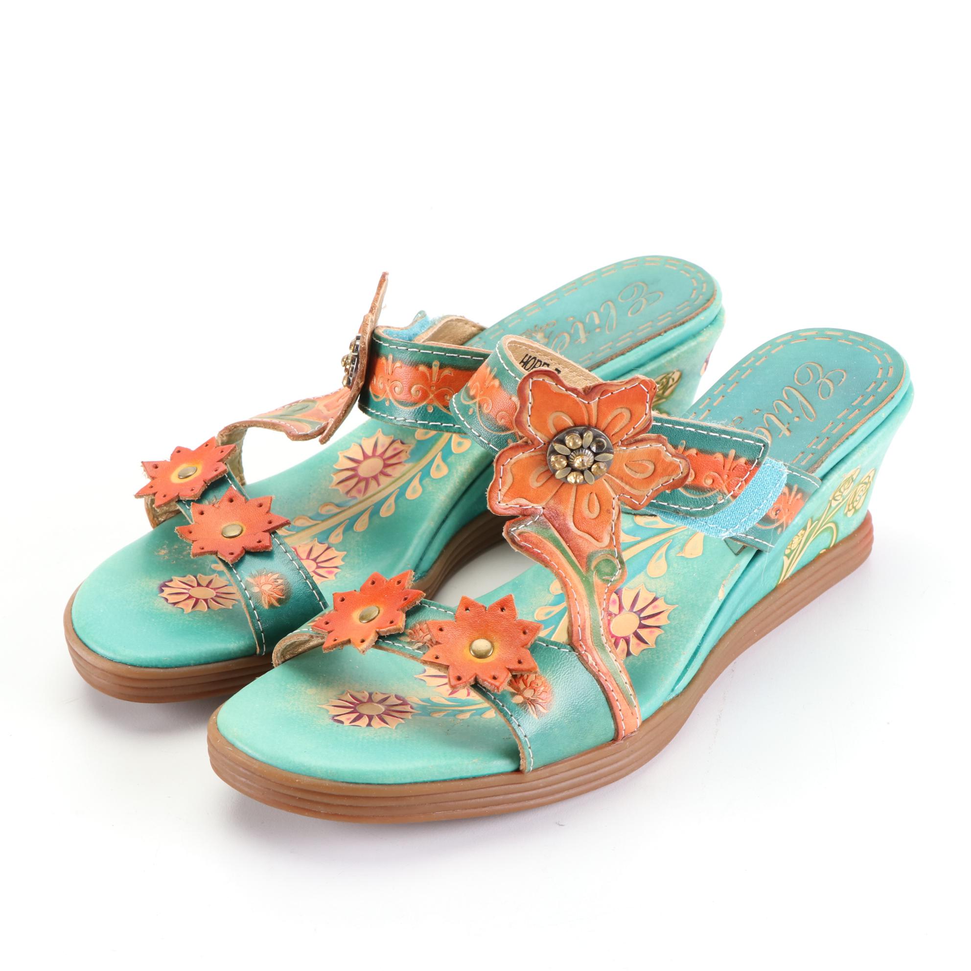 Elite by Corky's Mulitcolor Wedge Sandals in Leather | EBTH