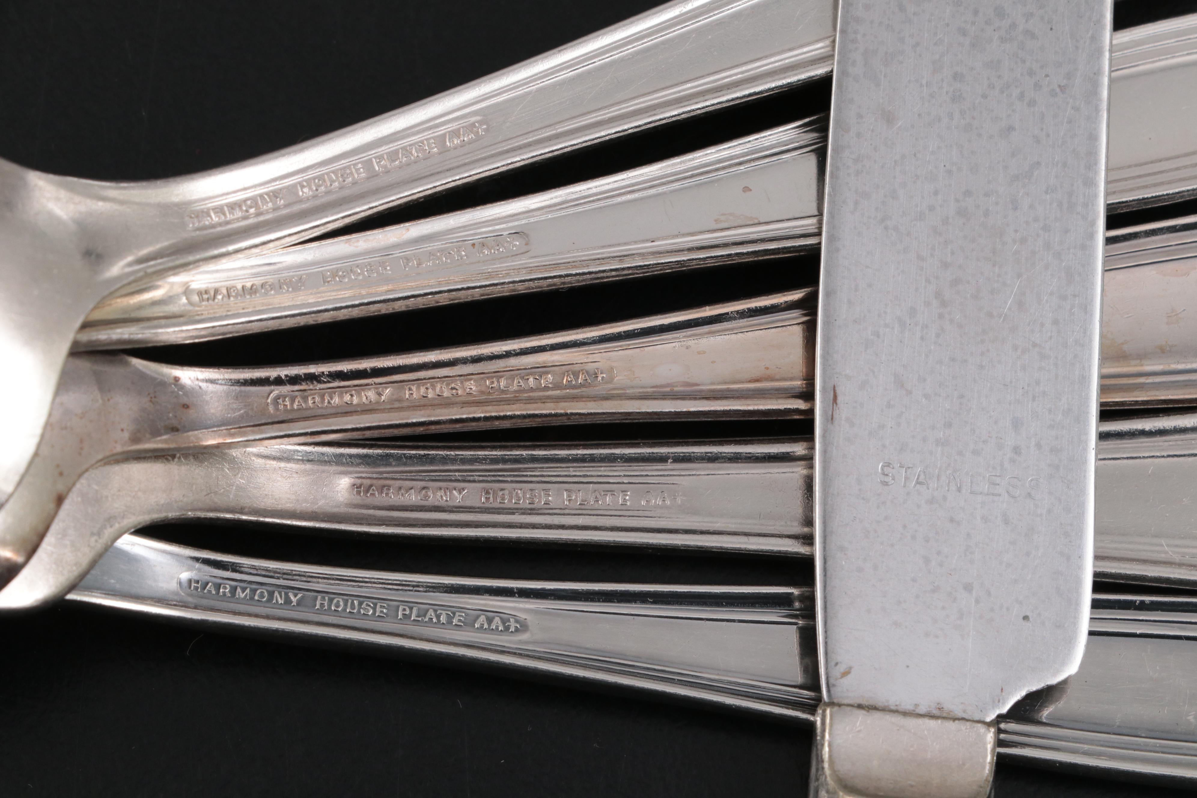 Harmony House "Serenade" Silver Plated Flatware Set, Mid-20th Century ...