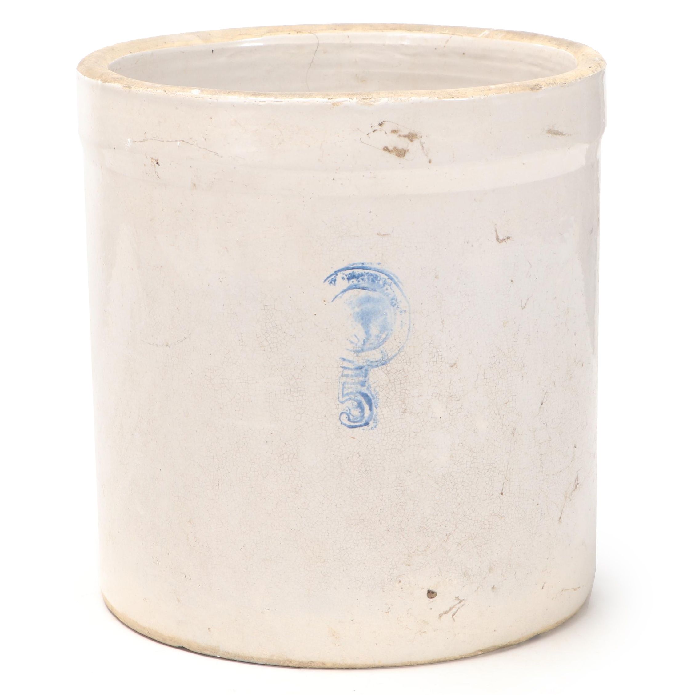 5 Gallon Salt Glazed Stoneware Crock, Early 20th Century | EBTH