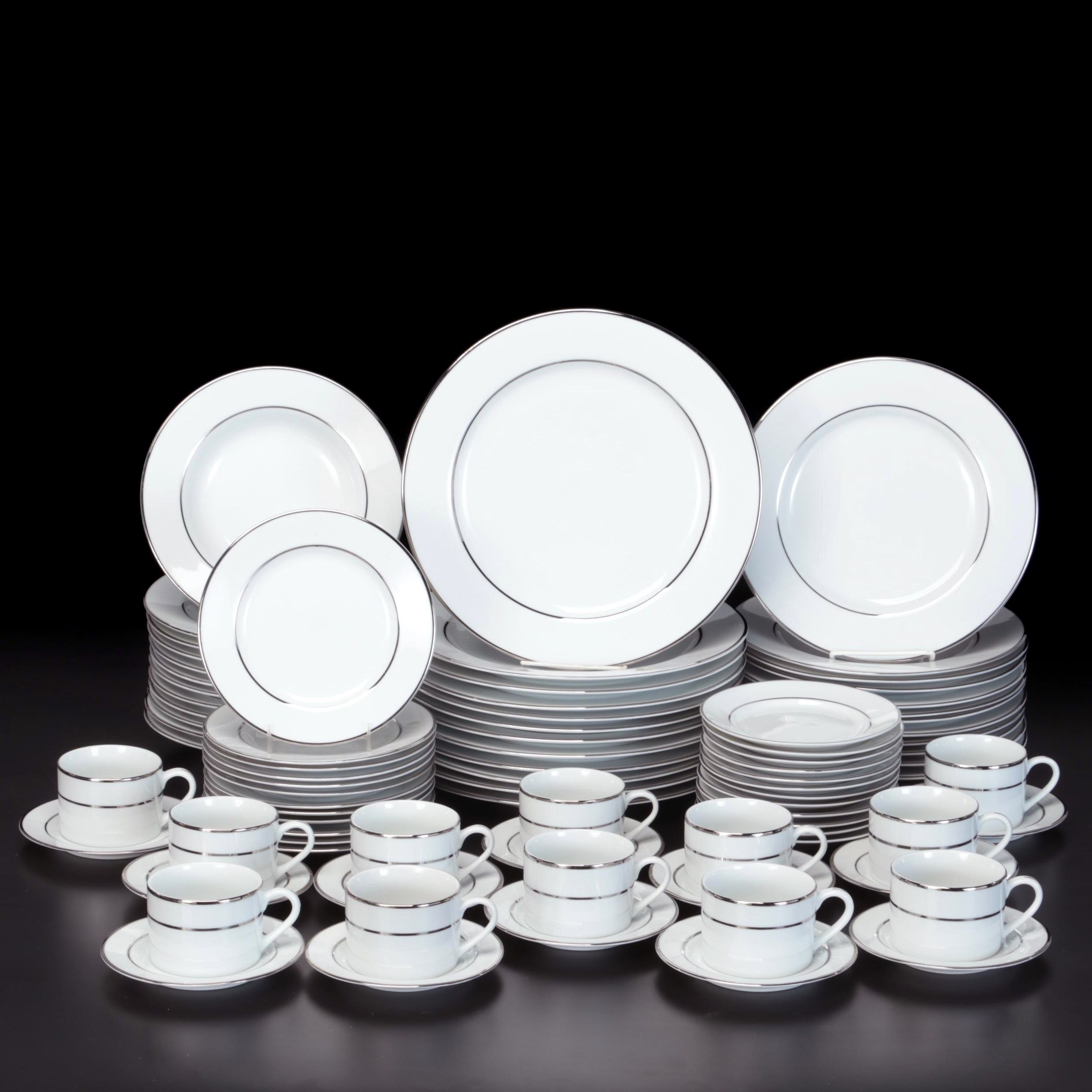 Ten Strawberry Street "Silver Line" Porcelain Dinnerware | EBTH