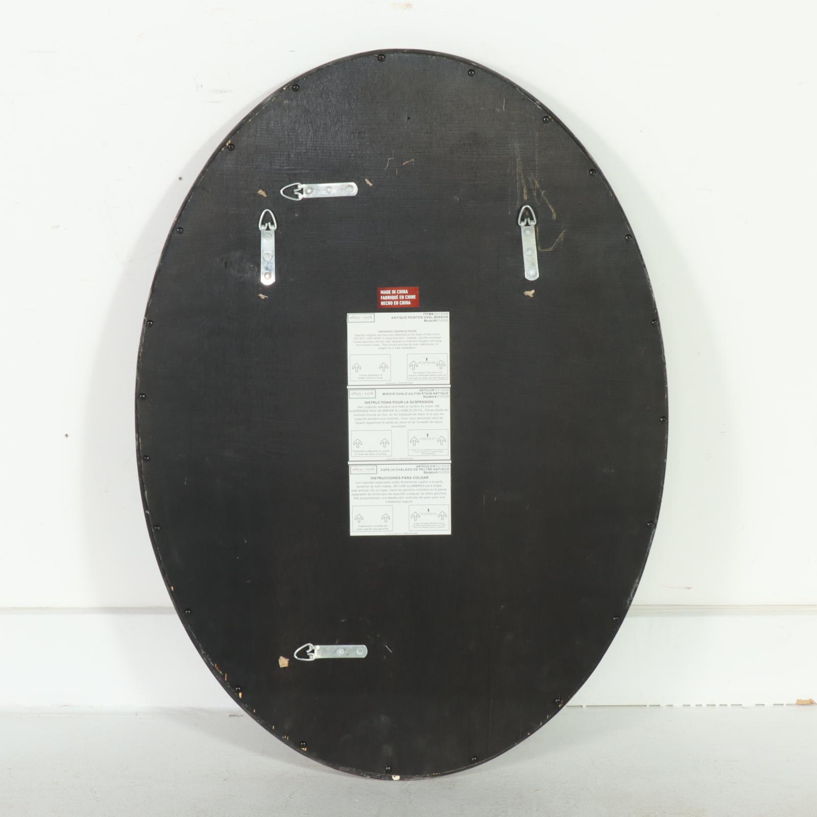 Allen+Roth Composite Oval Mirror in Antique Pewter Finish | EBTH