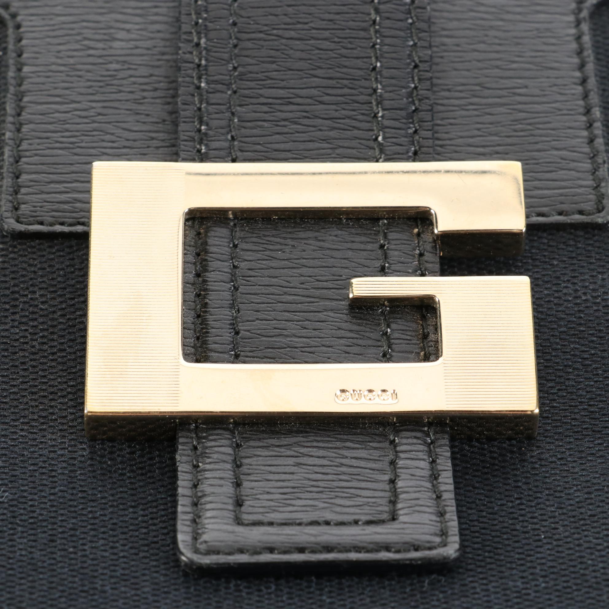 Gucci Square G Tote Bag in Black Canvas and Leather | EBTH