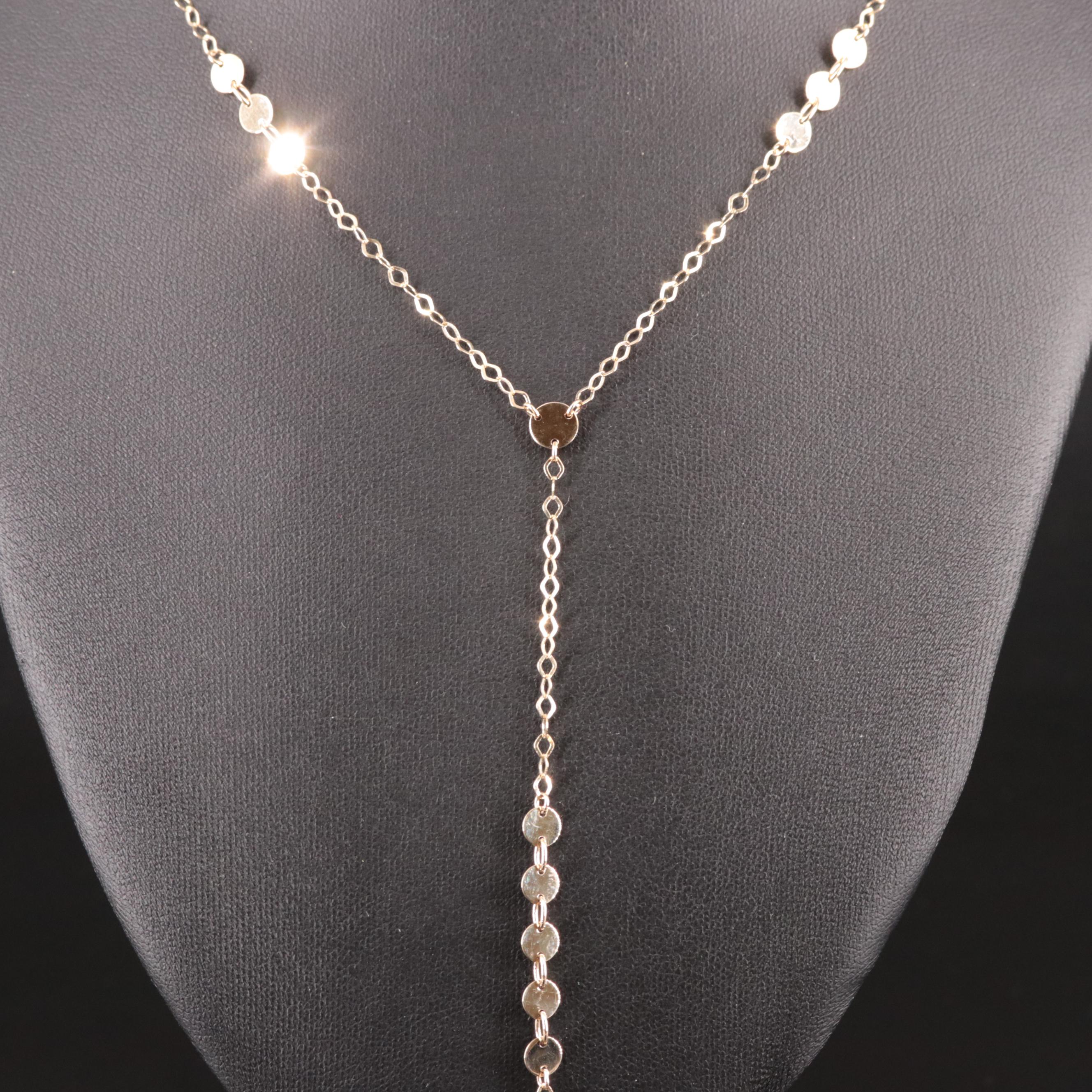 14K Lariat Chain Necklace | EBTH