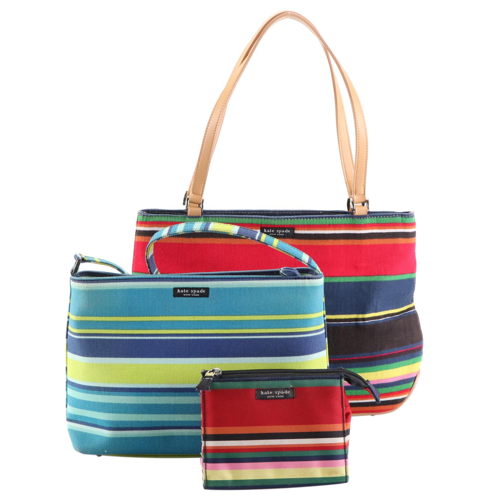Kate Spade Multi-Stripe Tote, Shoulder Bag, and Pouch | EBTH
