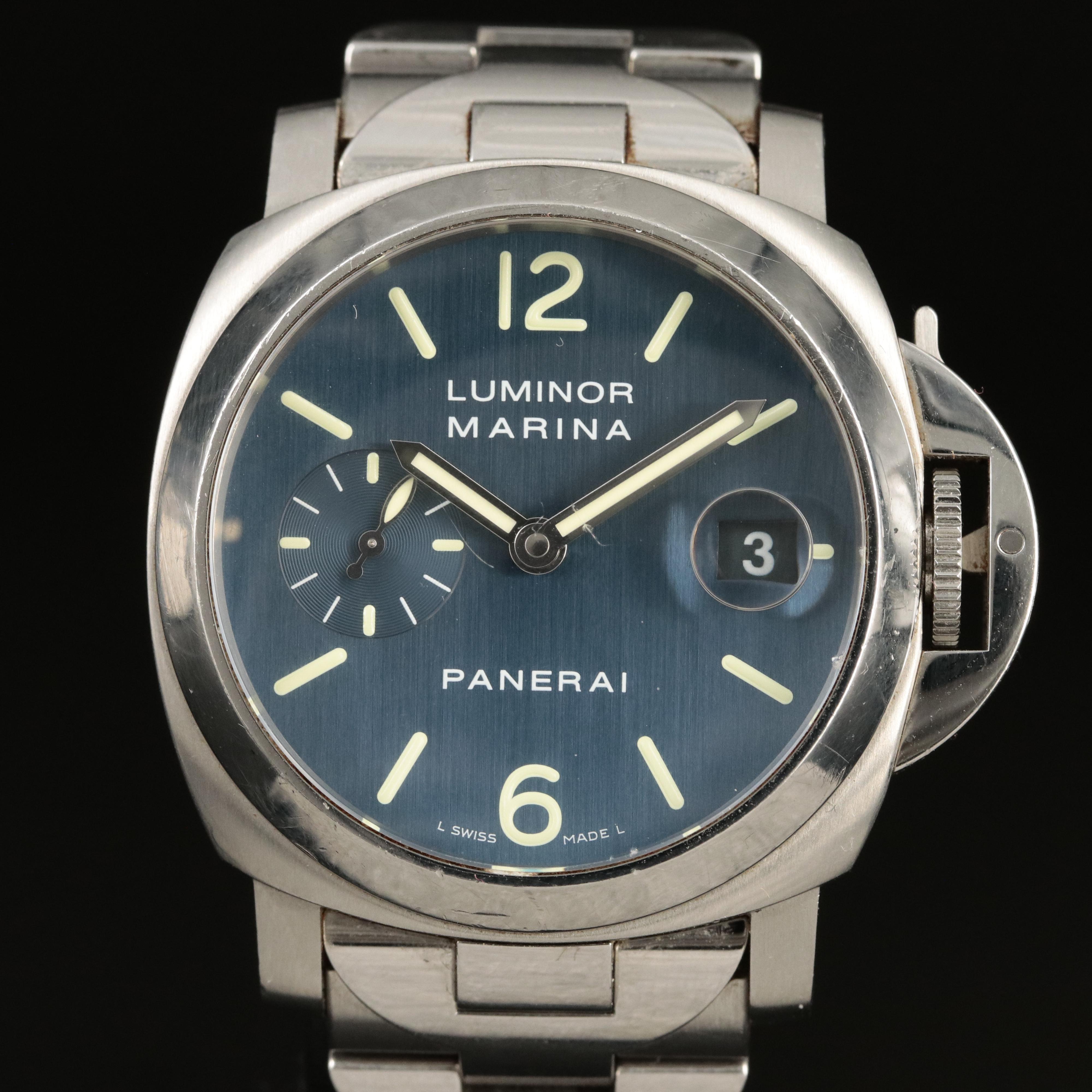 2006 Panerai Luminor Marina Blue Dial Wristwatch | EBTH