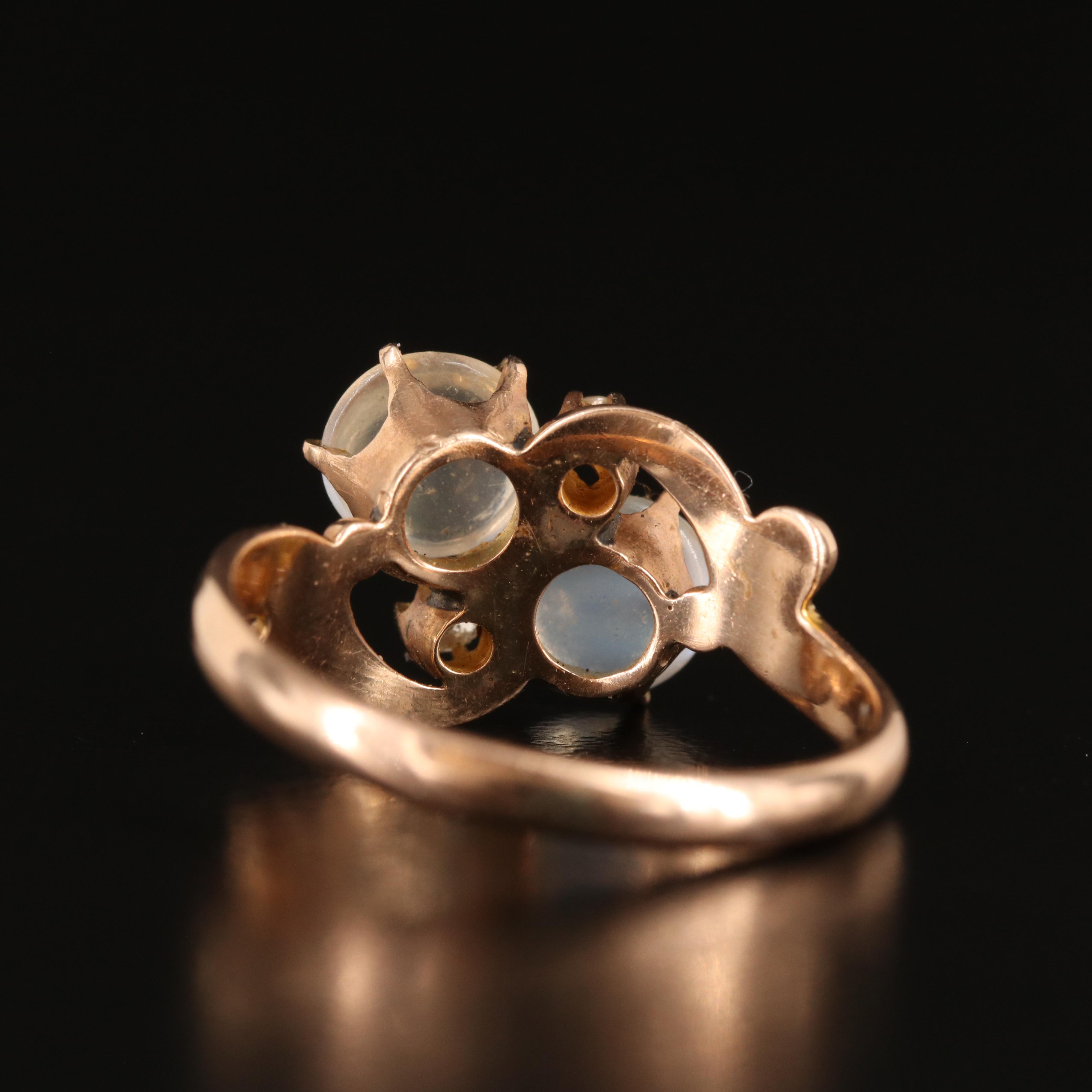 Antique by Grenzebach Charles 10K Moonstone and Diamond Ring | EBTH