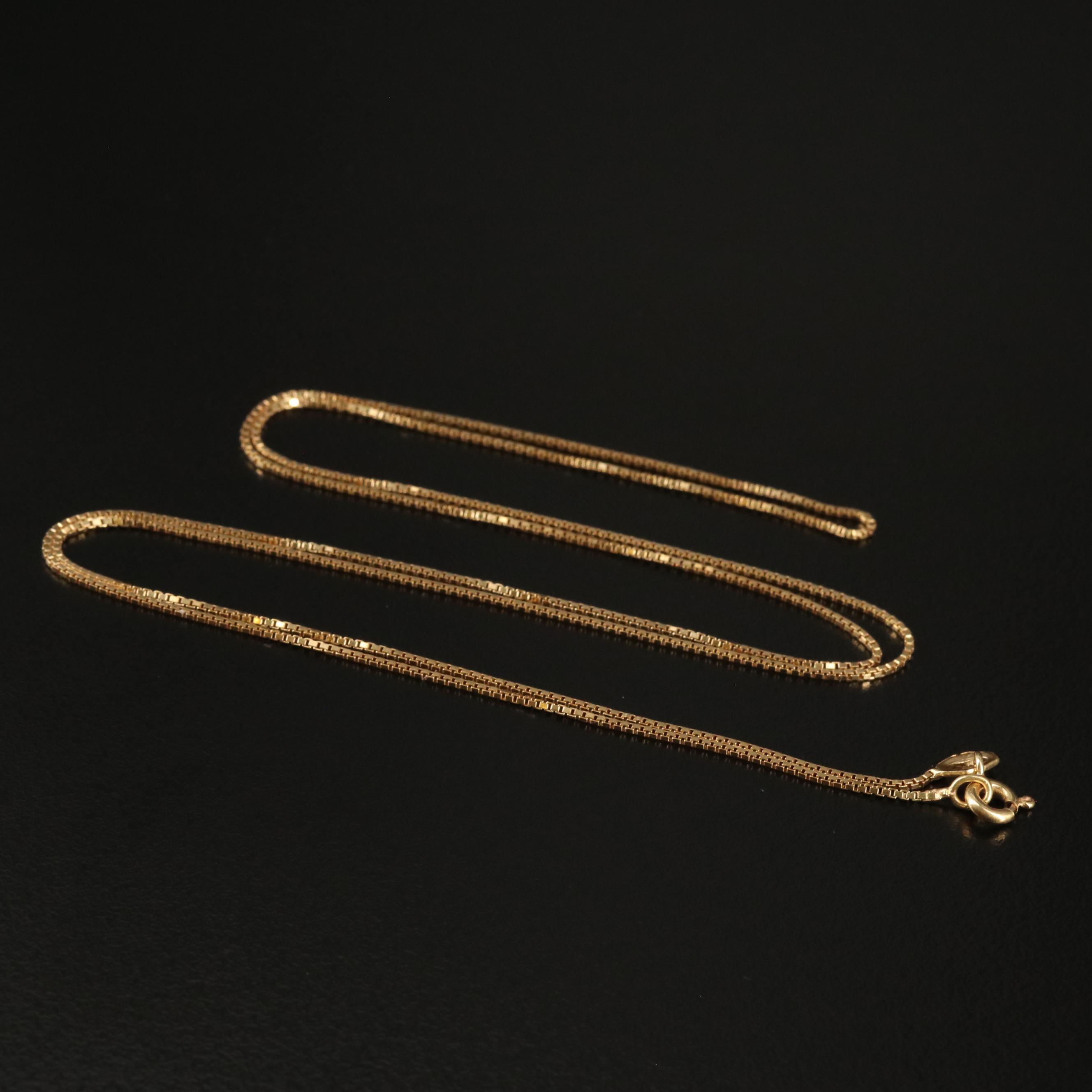 18K Box Chain Necklace | EBTH