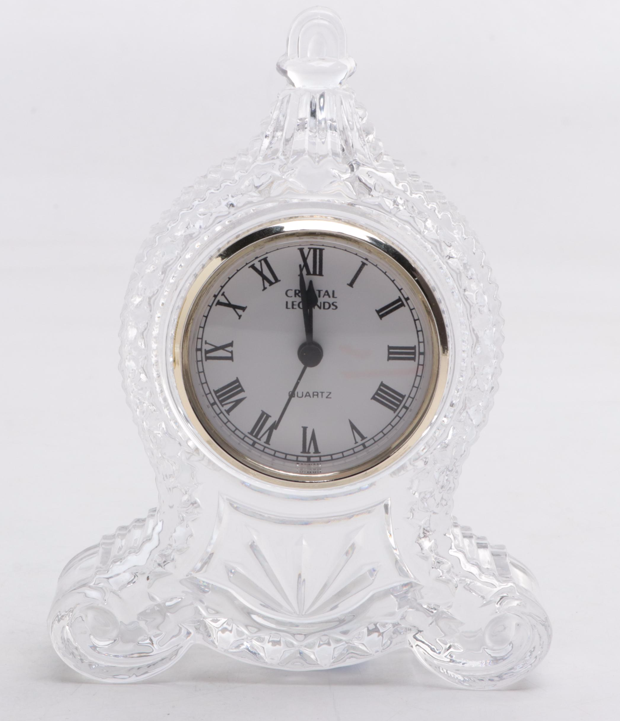 Godinger "Crystal Legends" Crystal Clock with Other Ceramic ...