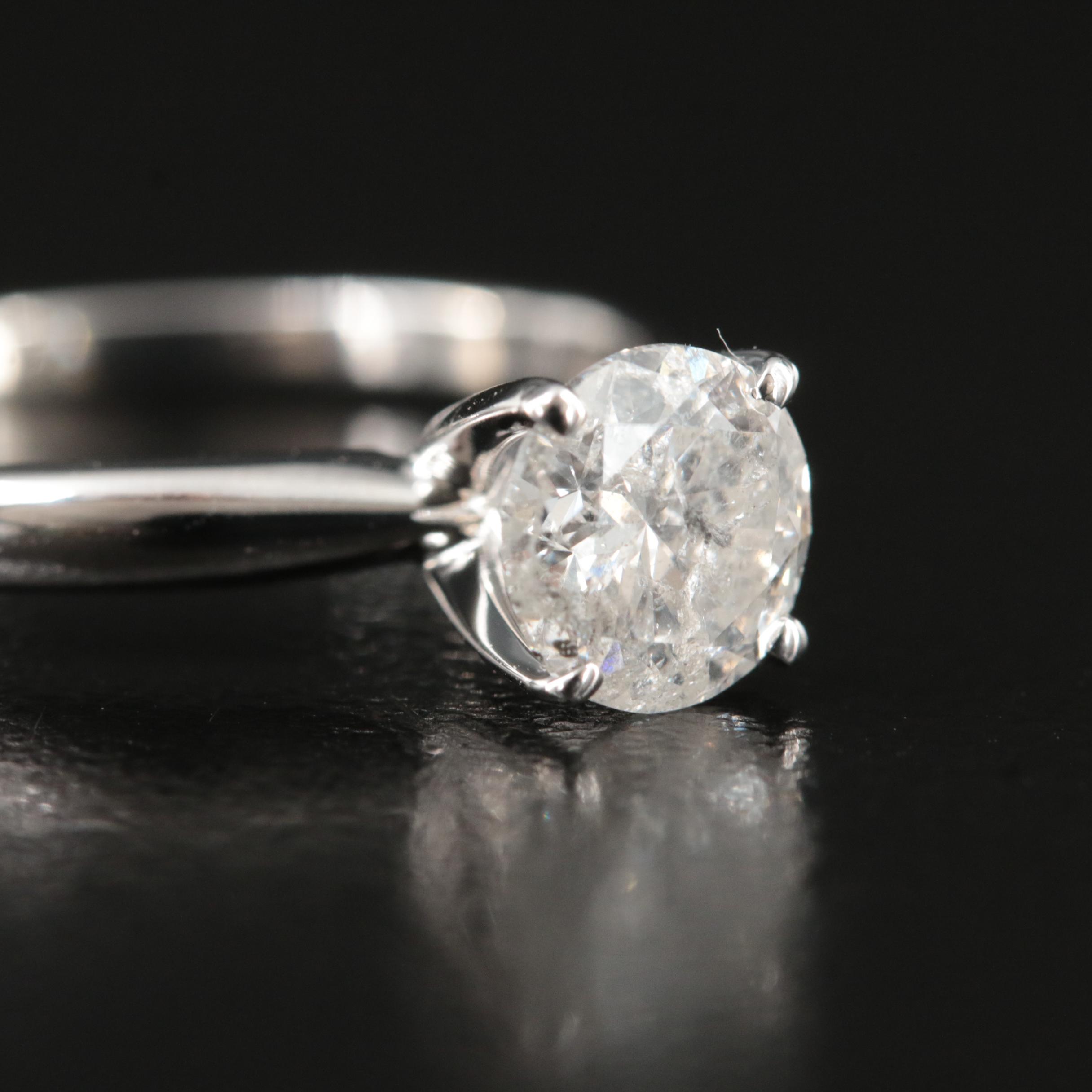 10K 1.10 CT Diamond Solitaire Ring | EBTH