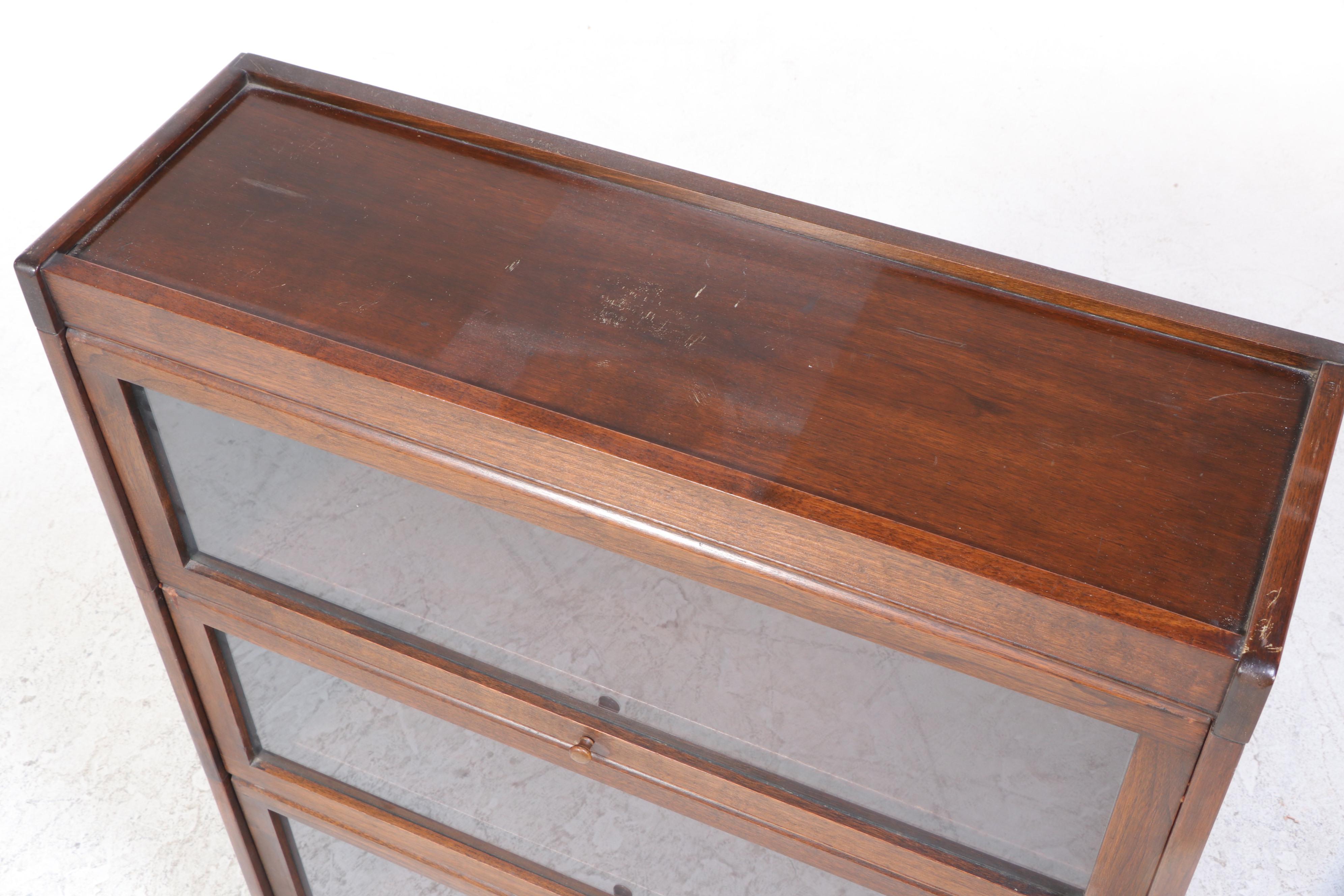 Lundstrom Walnut Three-Stack Barrister's Bookcase, Early 20th Century ...