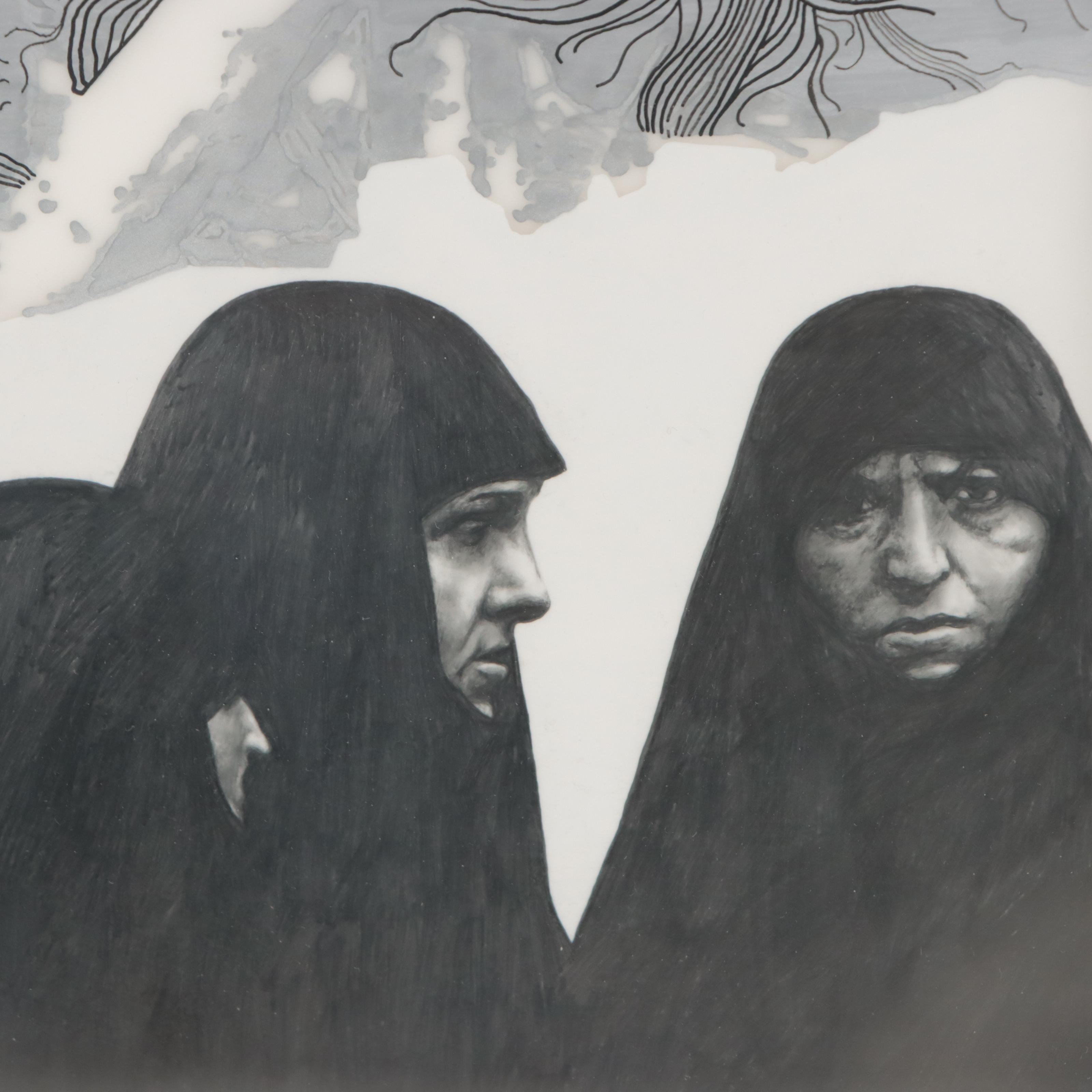 Jimmy Baker Mixed Media Drawing "Haunting Our Dreams 2," 2006 | EBTH