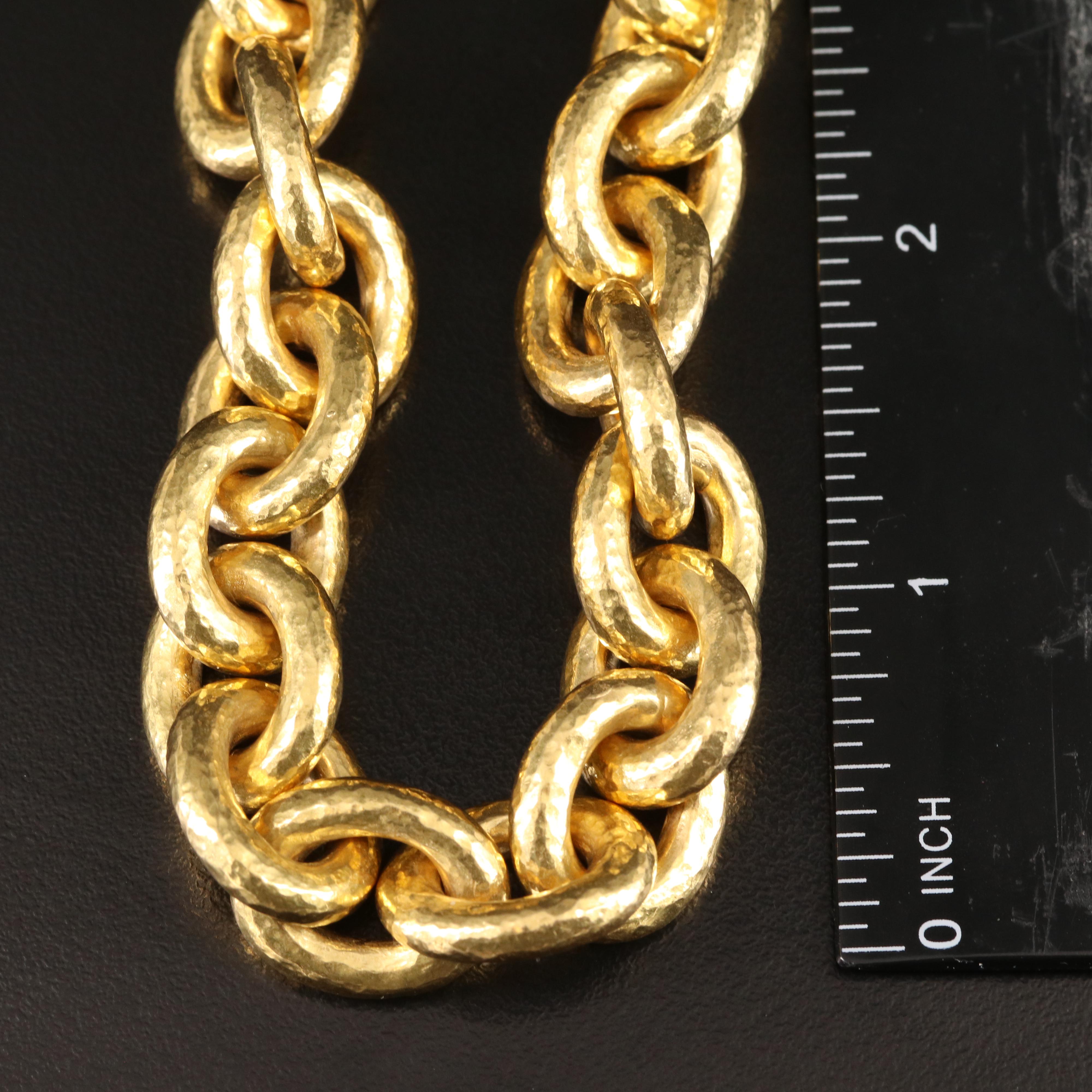 Elizabeth Locke 19K Hammered Cable Link Necklace | EBTH