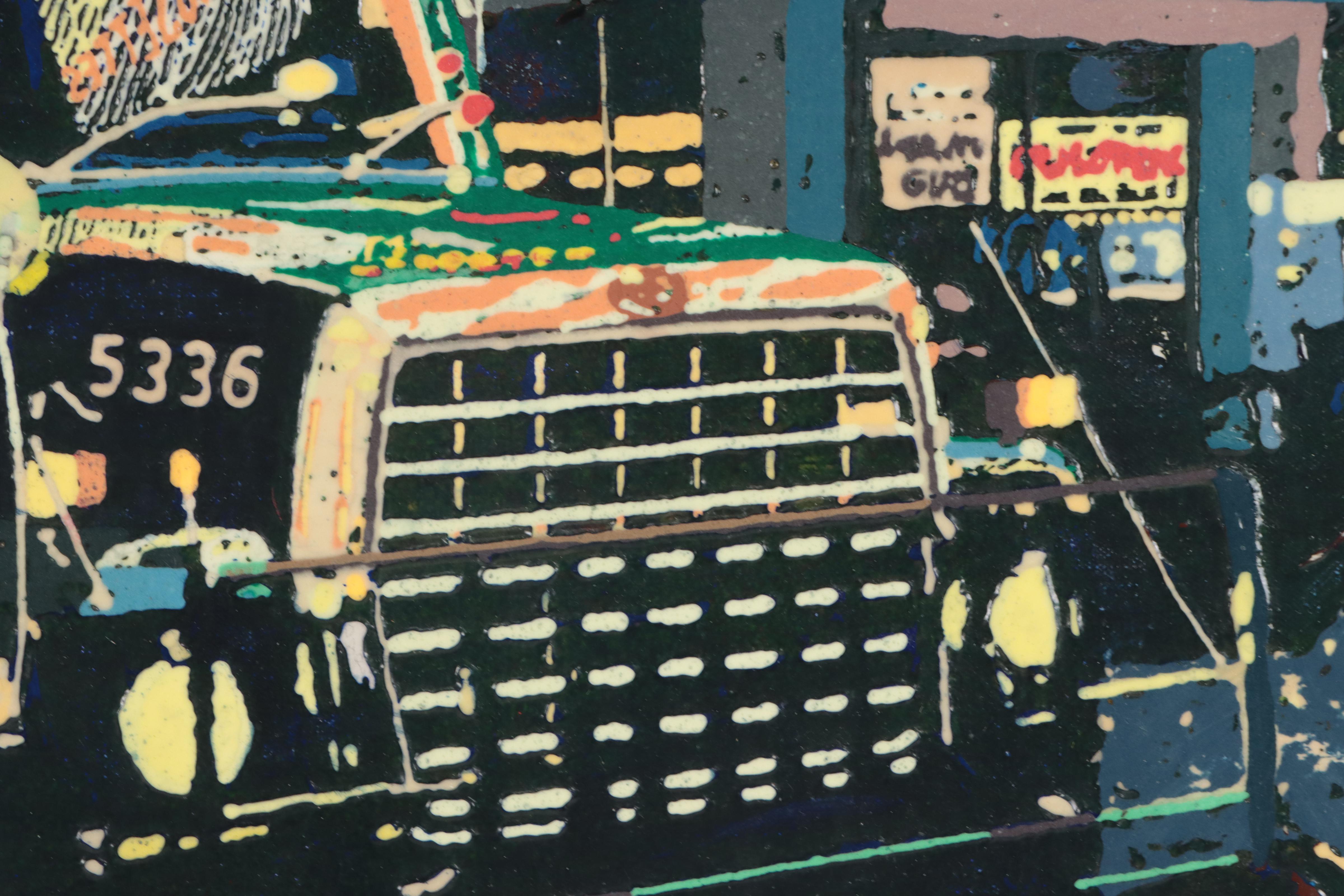 Thomas Bacher Phosphorescent Acrylic Painting "The New York Times ...