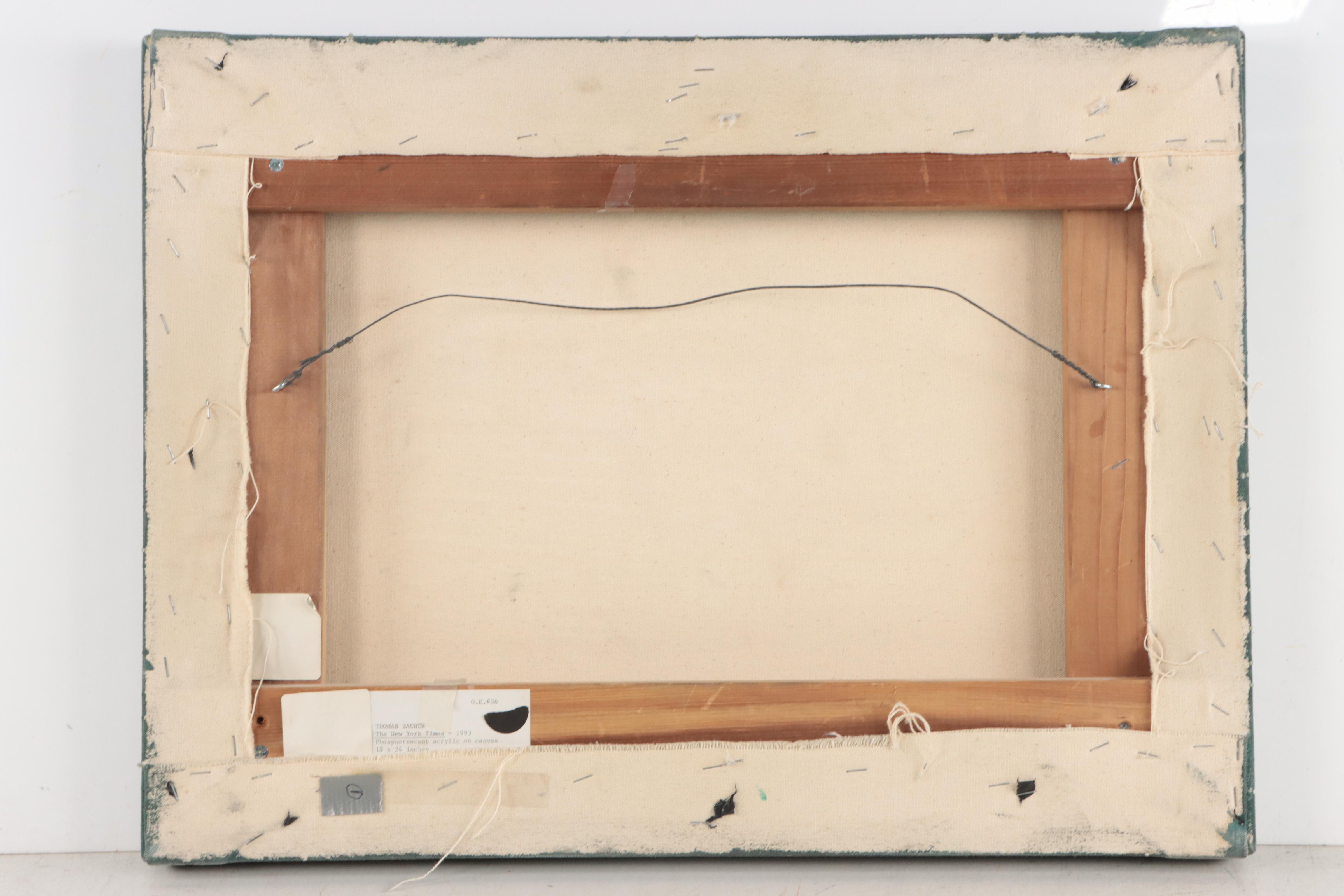 Thomas Bacher Phosphorescent Acrylic Painting "The New York Times ...