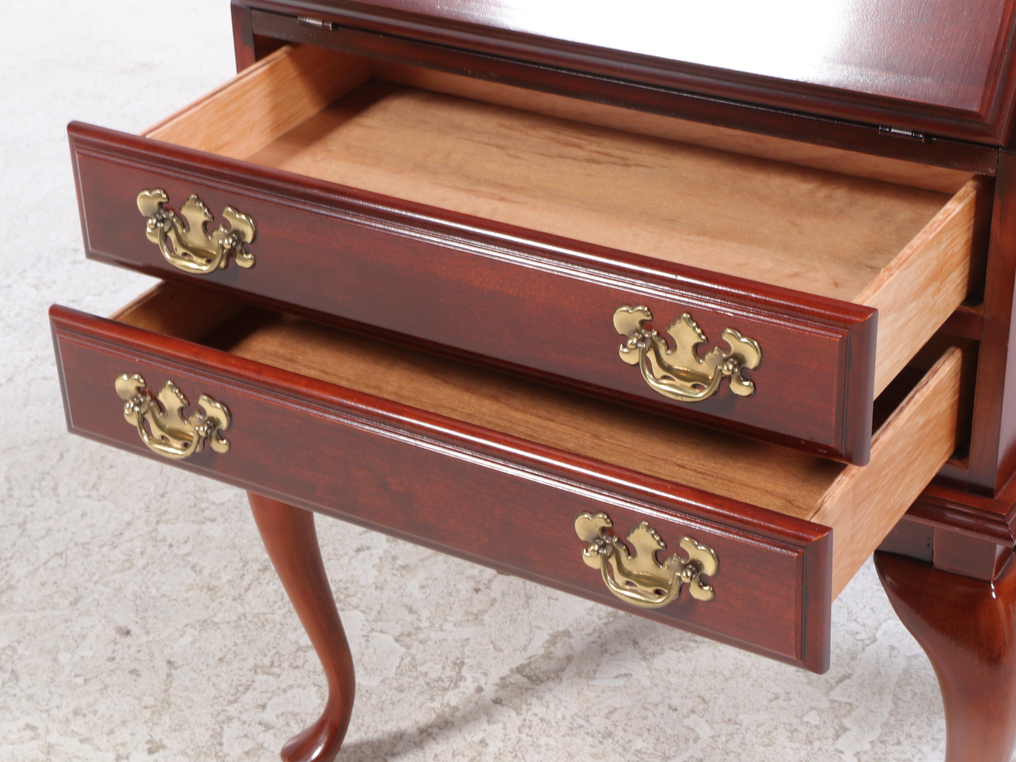 American Drew Queen Anne Style Cherrywood Slant-Front Desk | EBTH