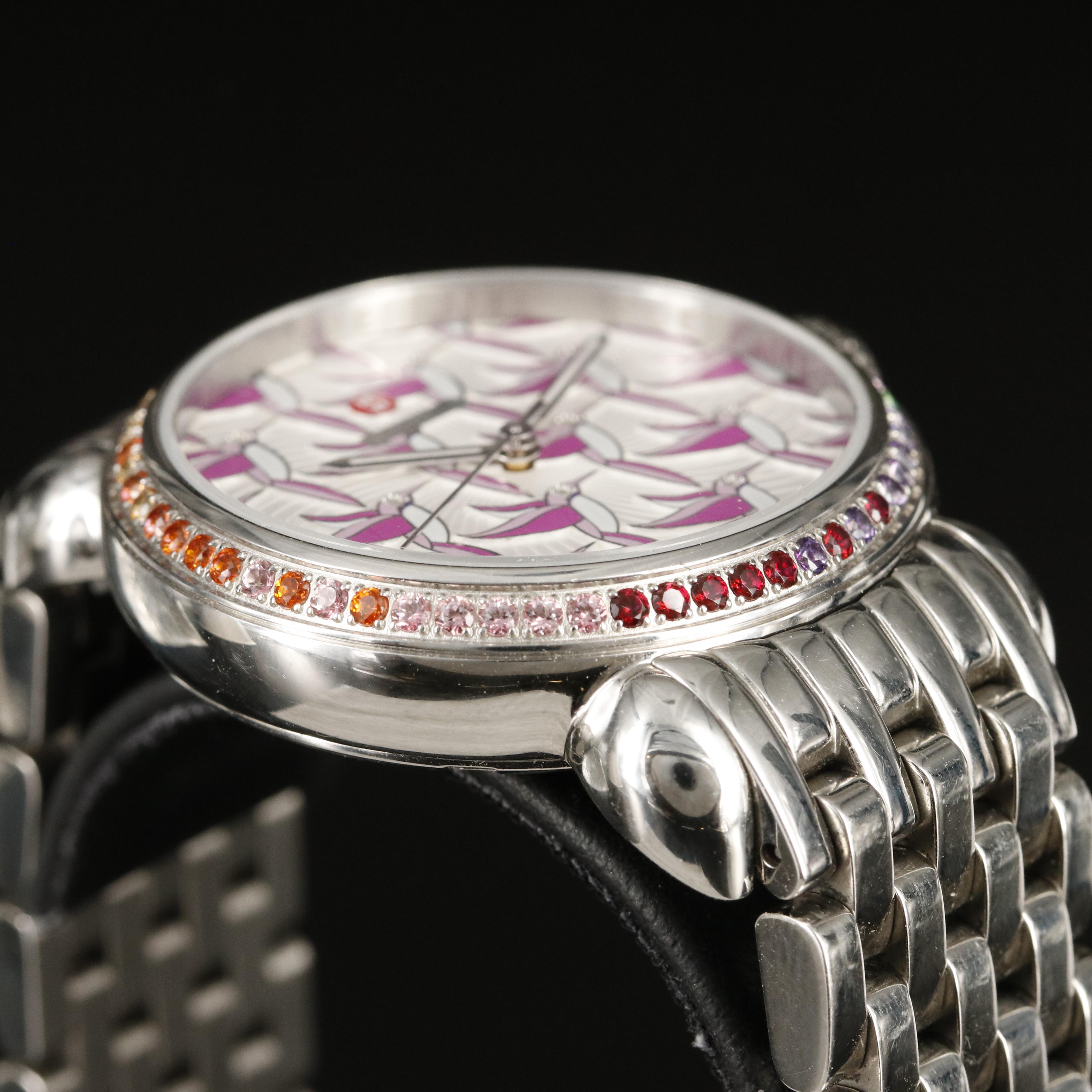 Michele Exotic Creature Collection Diamond Dial and Sapphire Bezel ...