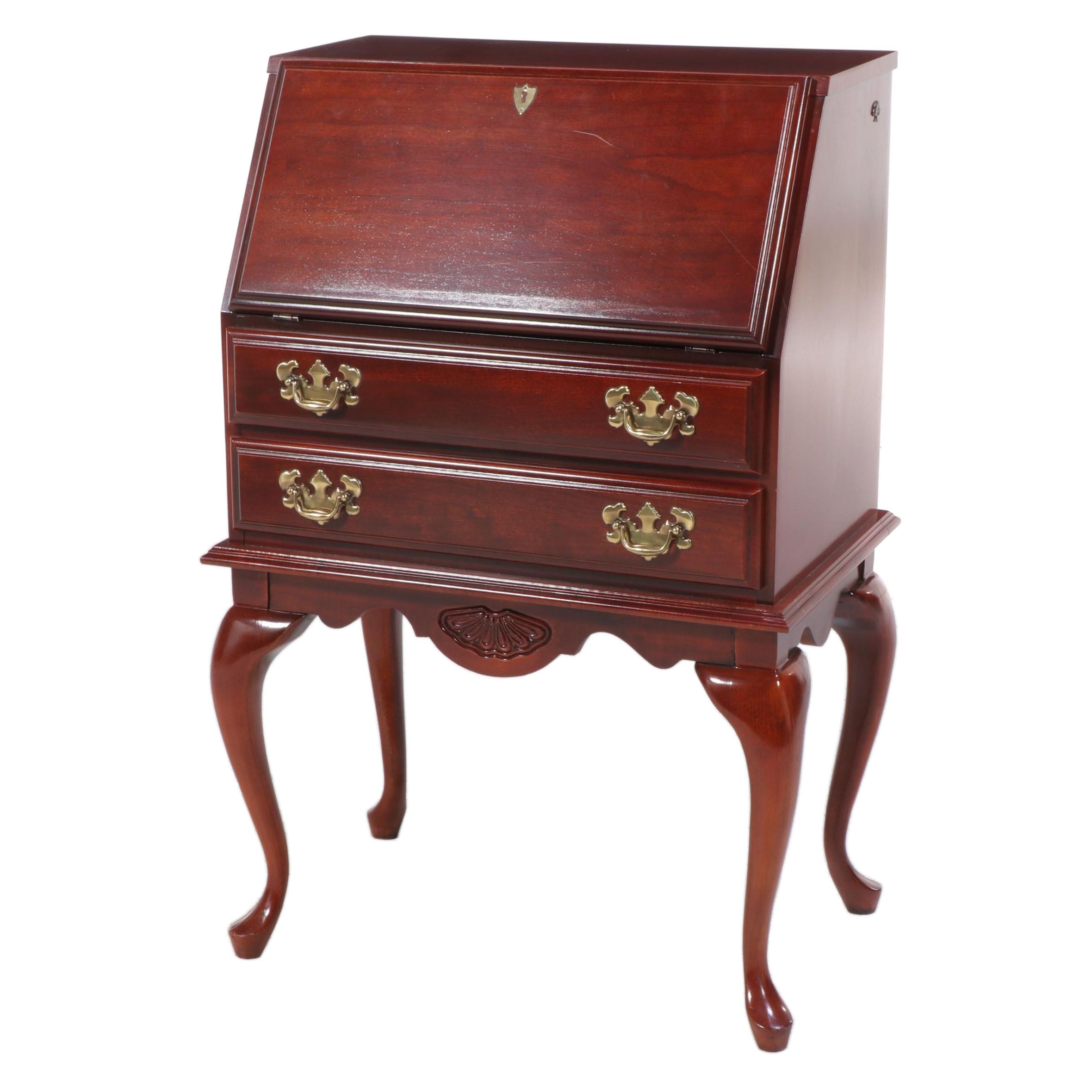 American Drew Queen Anne Style Cherrywood Slant-Front Desk | EBTH