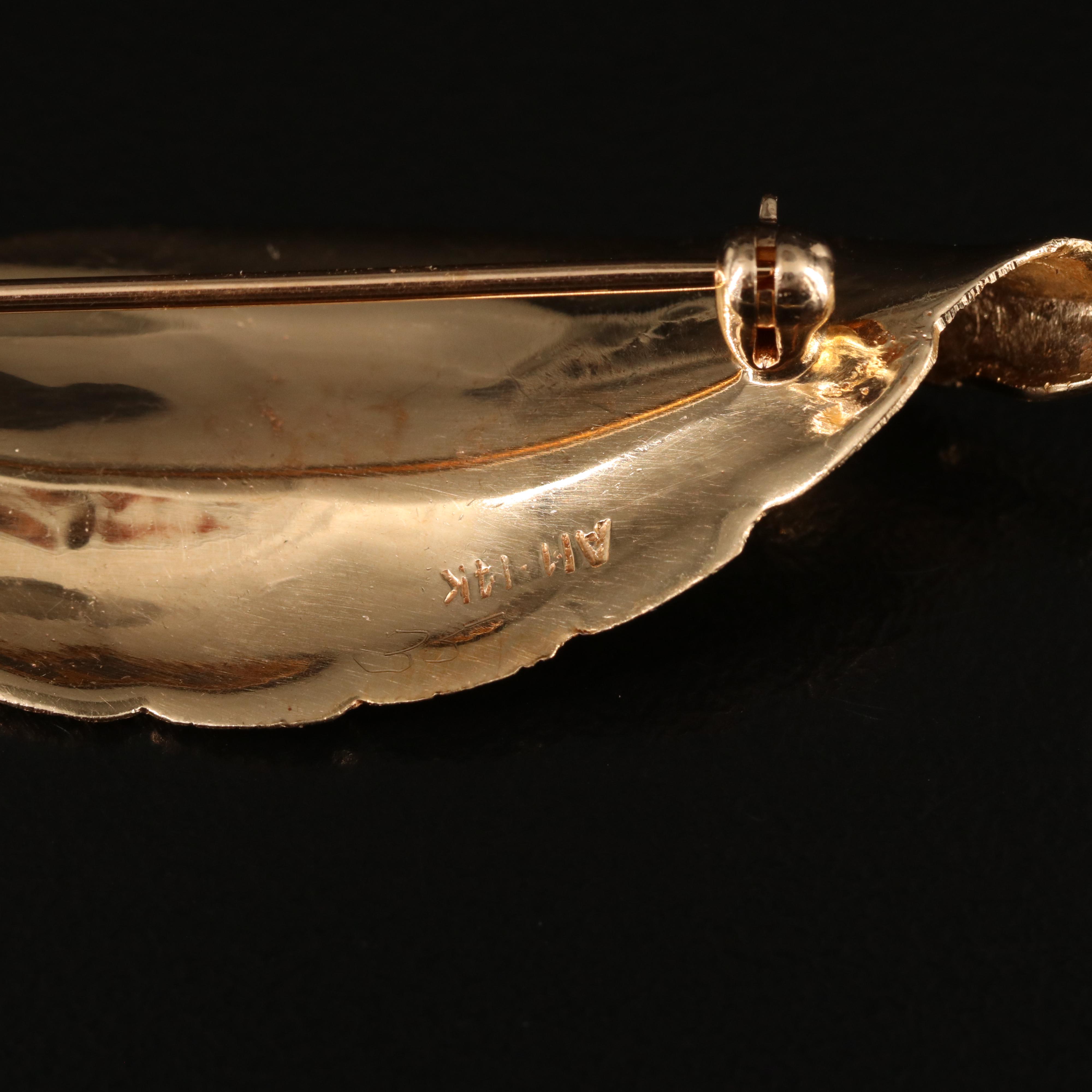 14K Leaf Brooch | EBTH