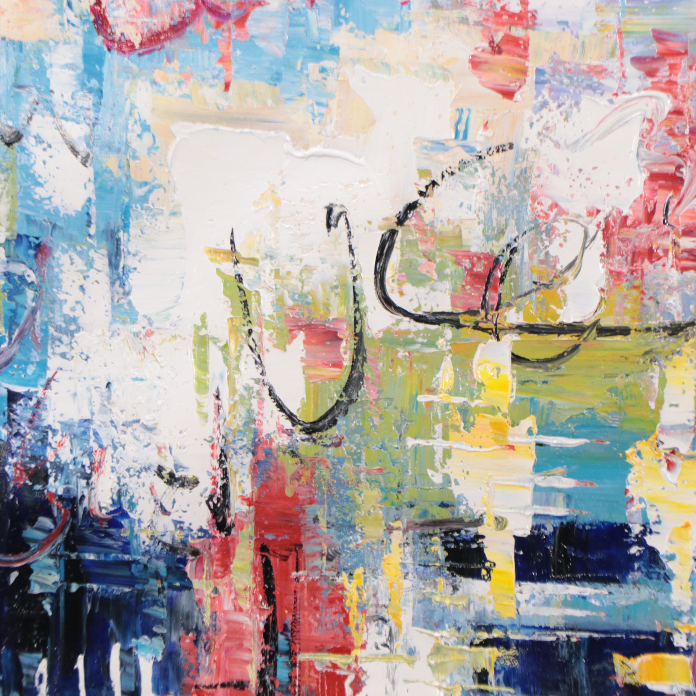 Bing Abstract Oil Painting | EBTH