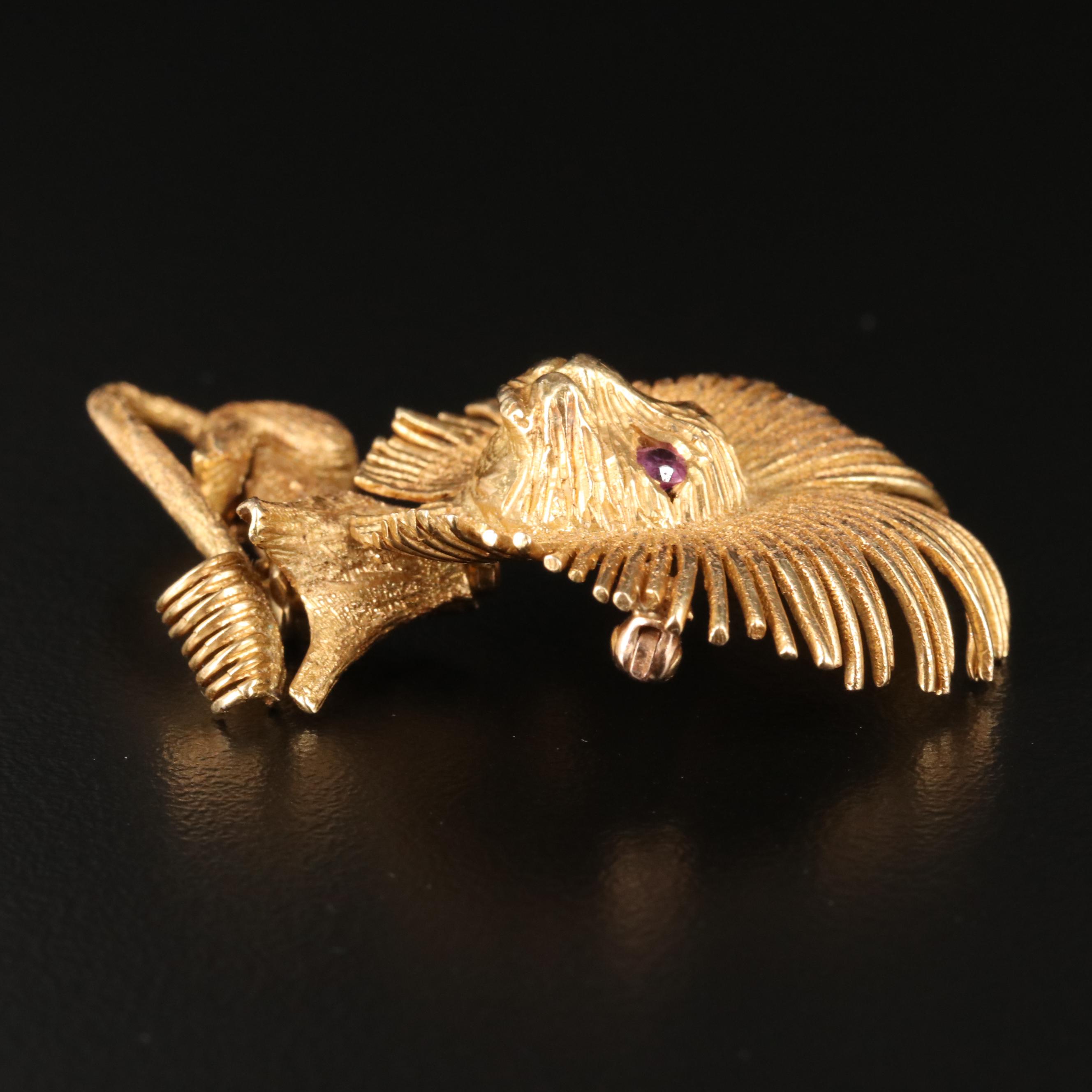 J. Rossi 18K Ruby Articulated Lion Brooch | EBTH