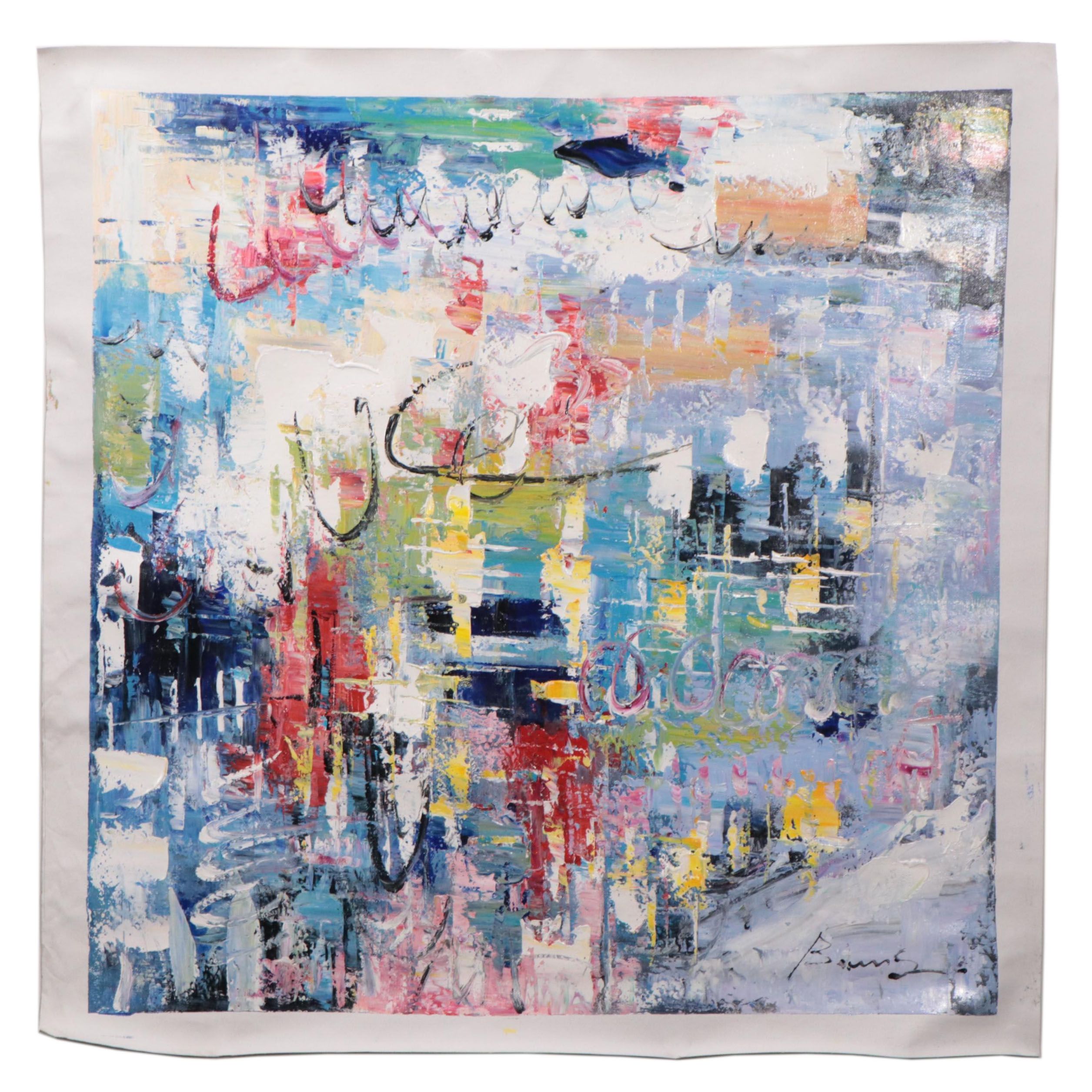 Bing Abstract Oil Painting | EBTH