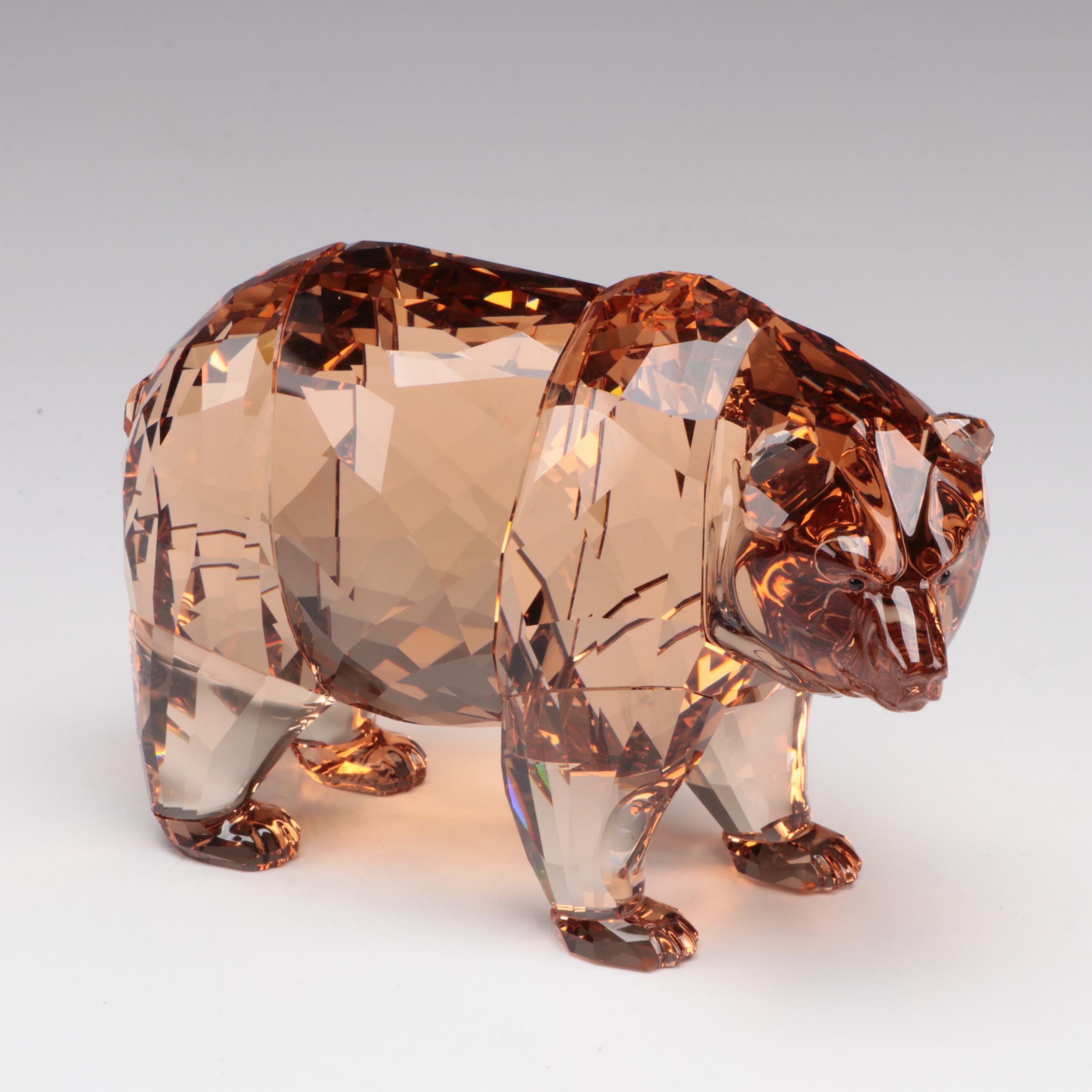 Swarovski "Bear Arcadia" and "Bear Cubs" Amber Crystal Figurines, 2017 ...