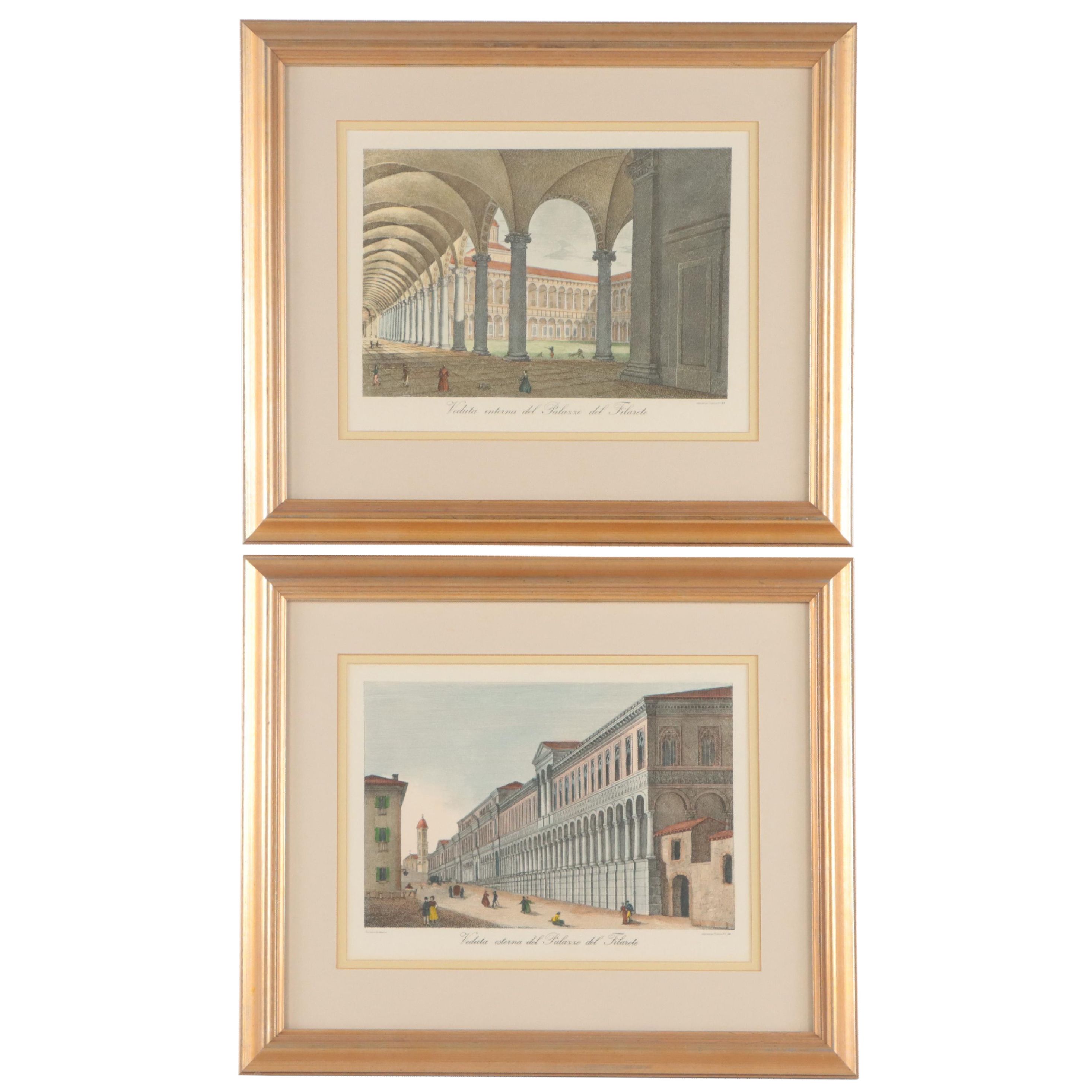 Hand-Colored Lithographs of Italian Street Scenes | EBTH