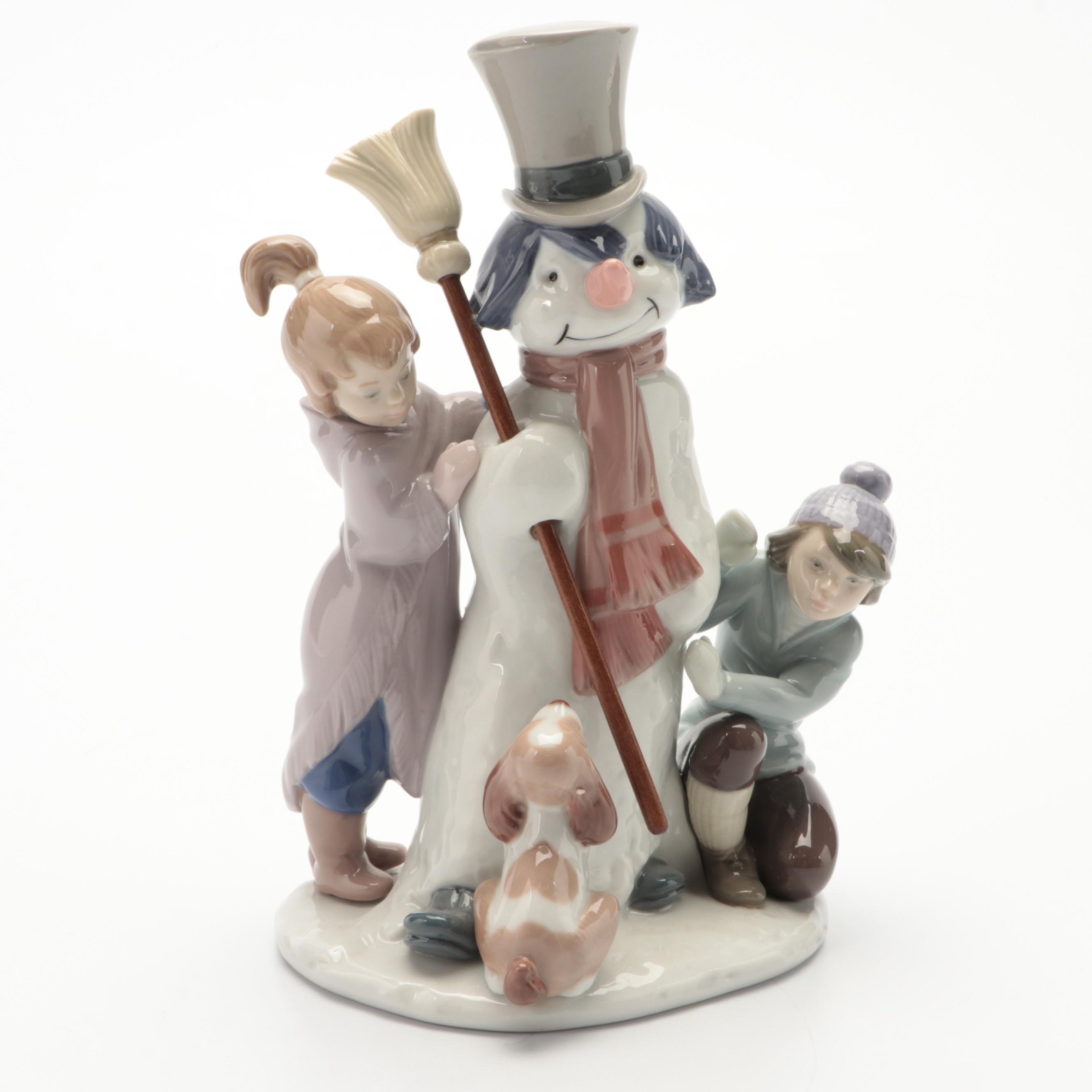 Lladró "Talk to Me" and "The Snowman" Porcelain Figurines | EBTH