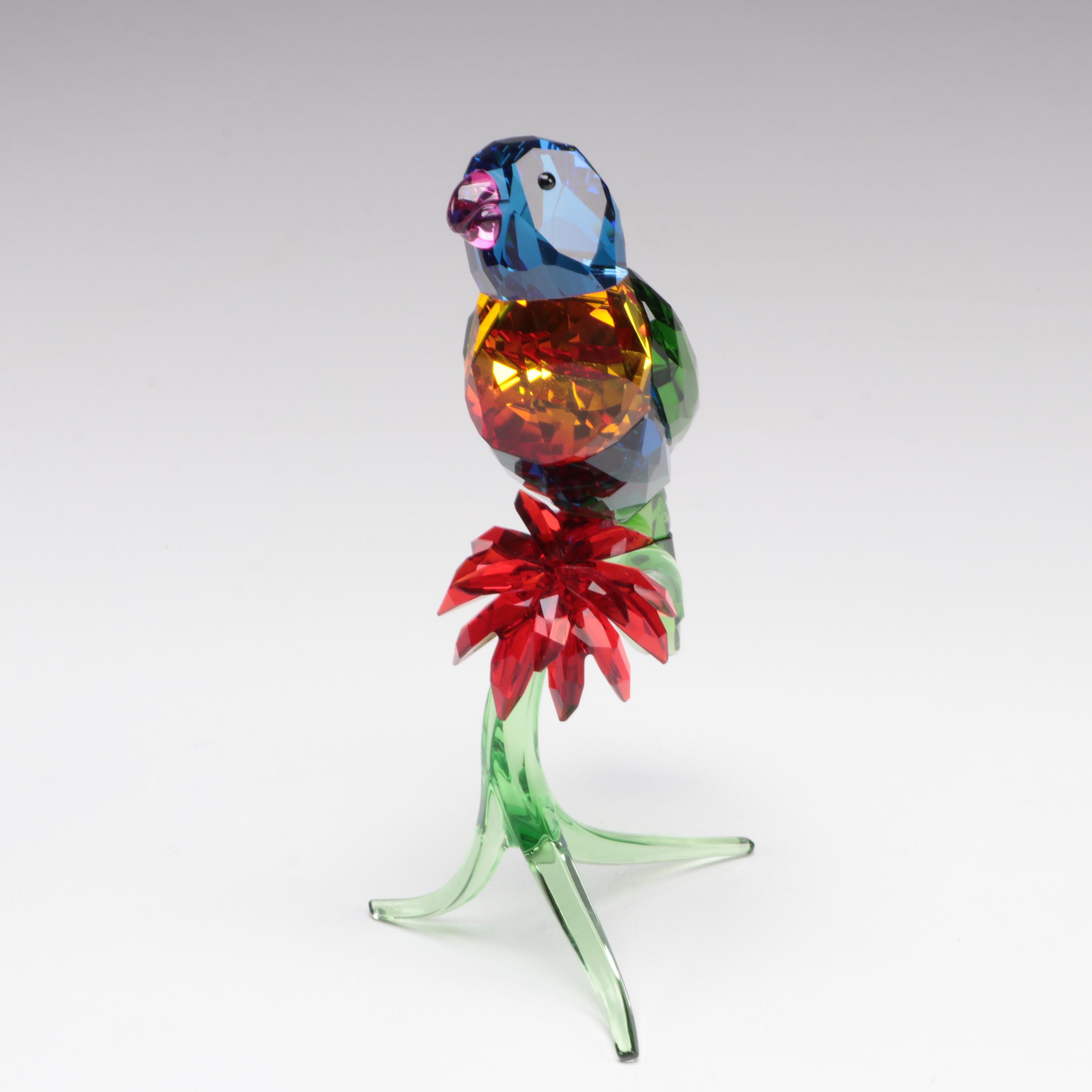 Swarovski "Rainbow Lorikeet" and "Loving Magpies" Crystal Figurines | EBTH