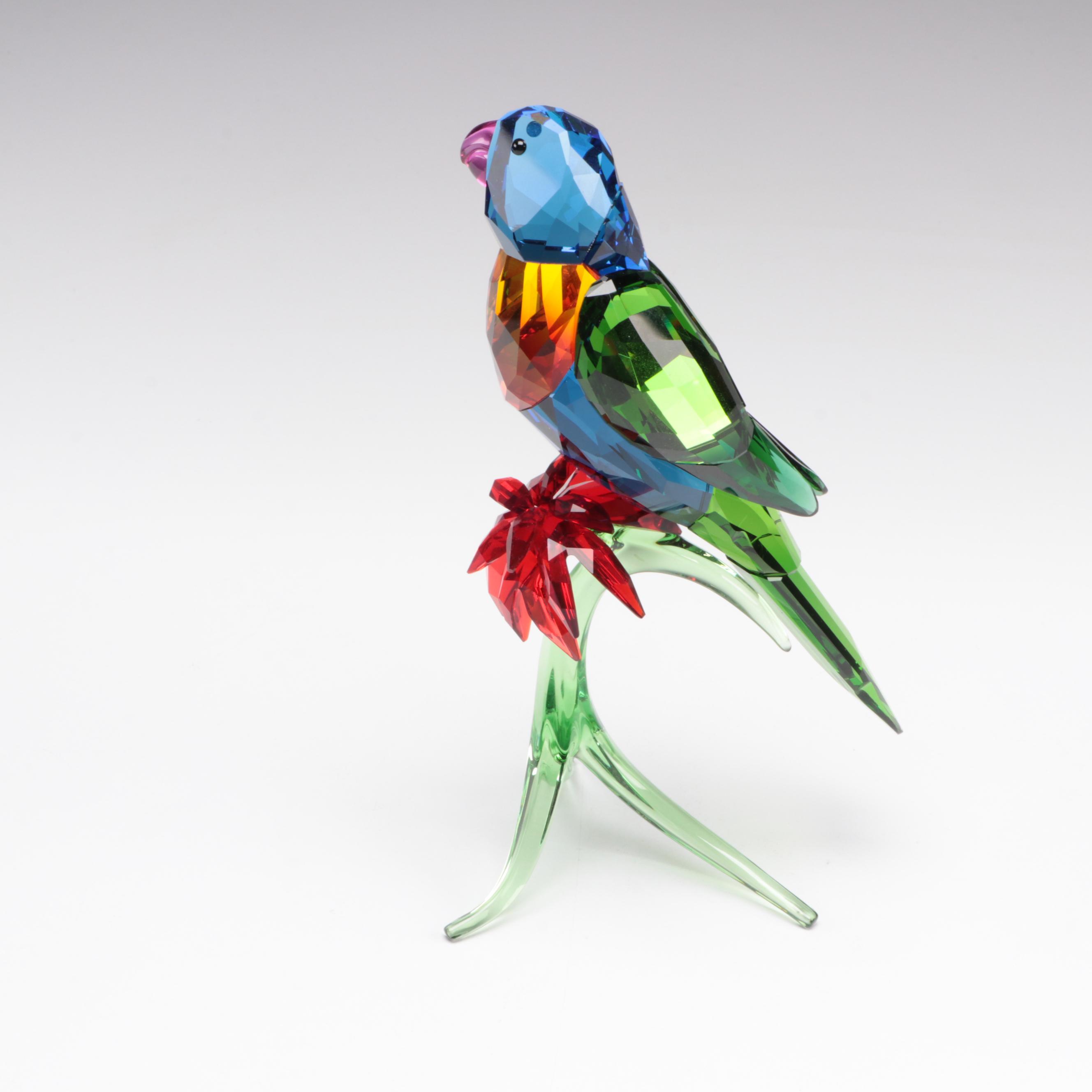 Swarovski "Rainbow Lorikeet" and "Loving Magpies" Crystal Figurines | EBTH