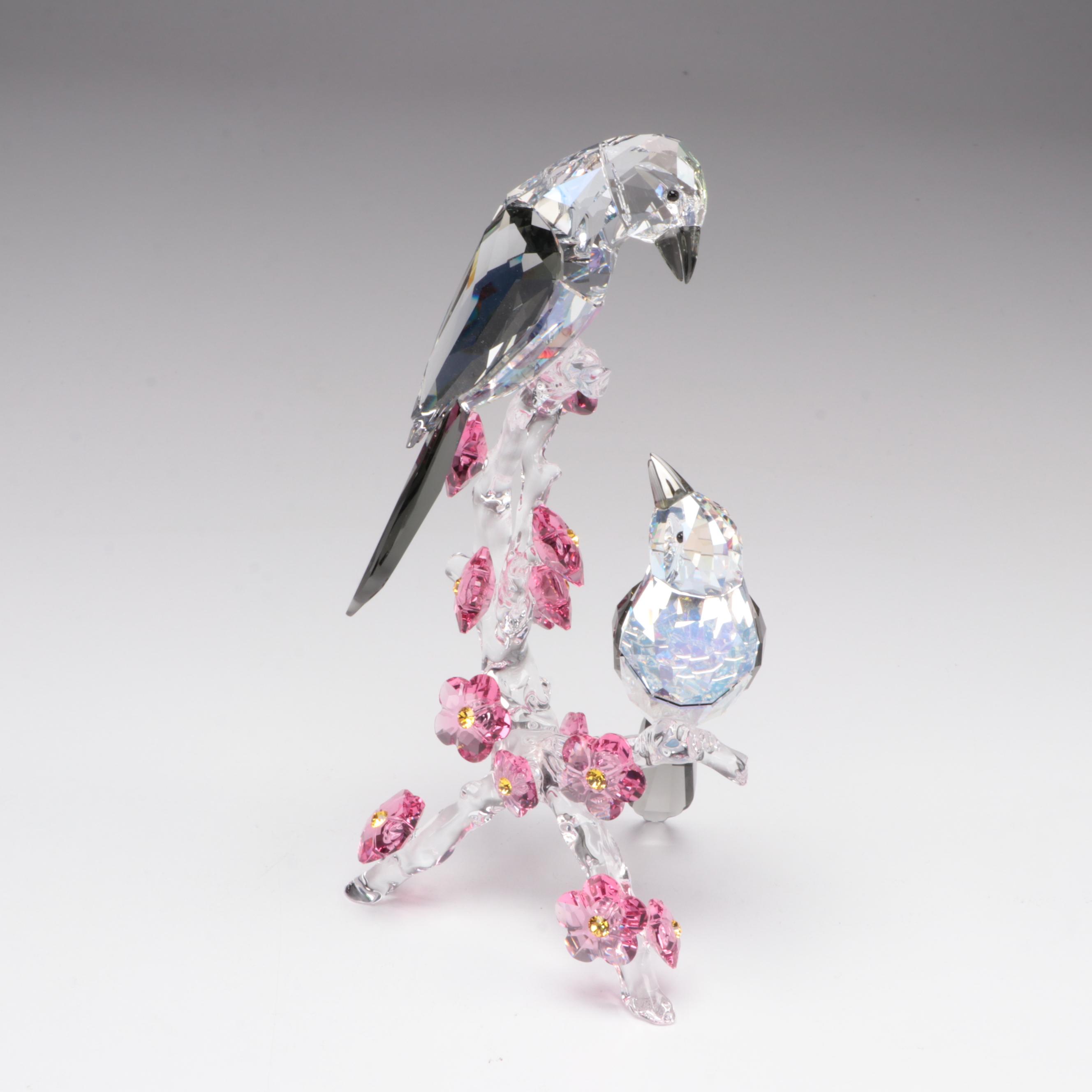 Swarovski "Rainbow Lorikeet" and "Loving Magpies" Crystal Figurines | EBTH