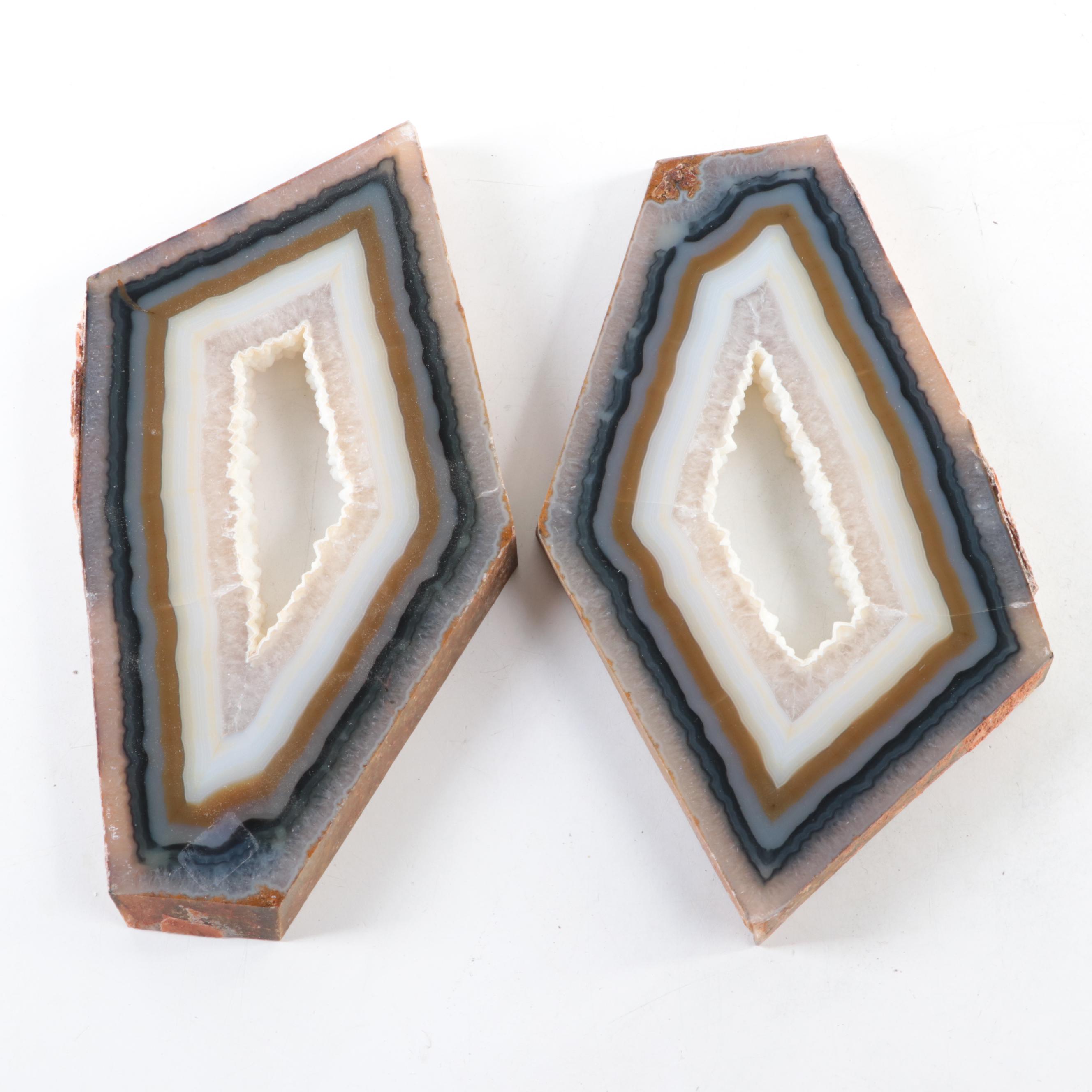 Assembled Sliced Banded Agate Geode Slabs | EBTH
