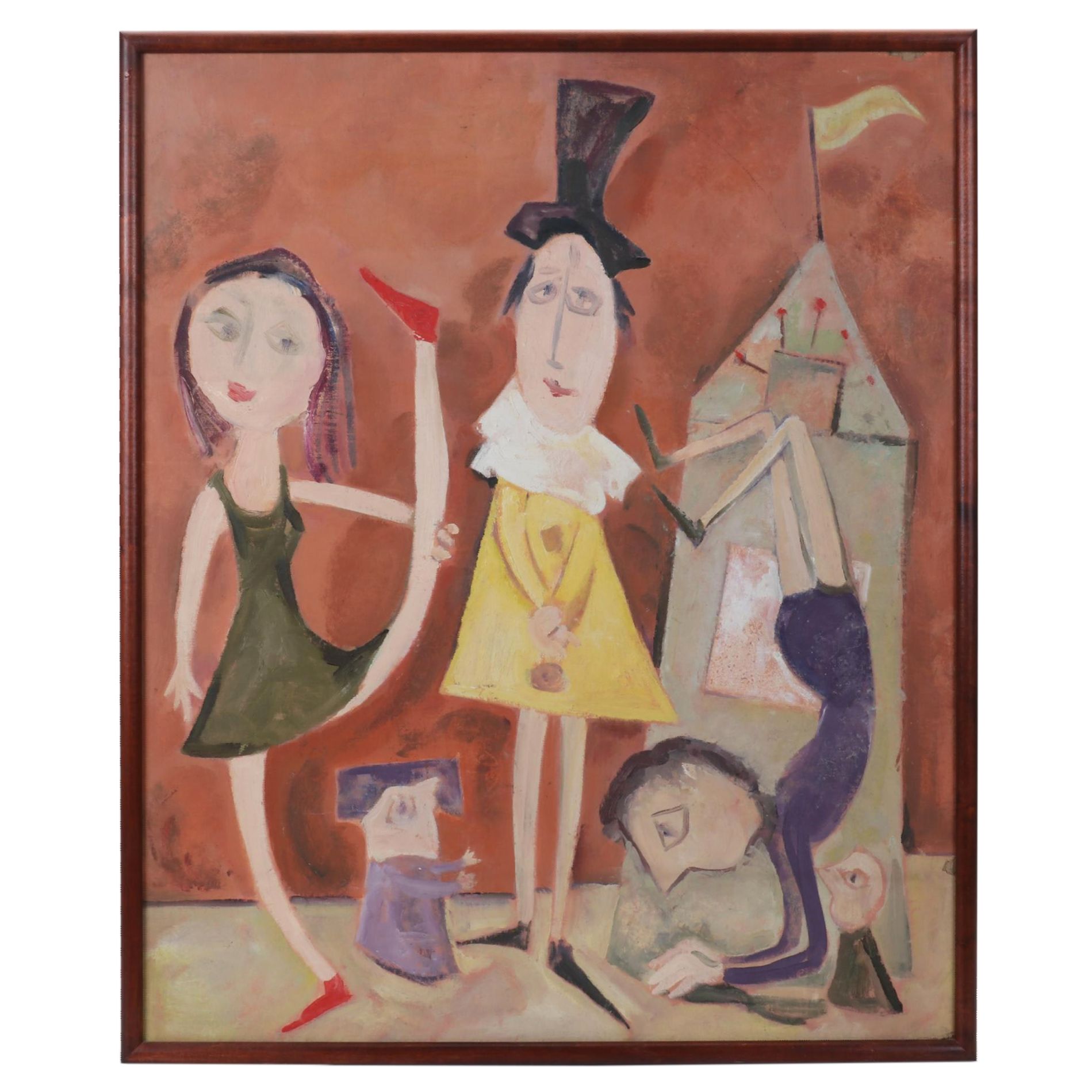 Leon Lippert Oil Painting of Woman Standing at Mirror, Early 20th ...