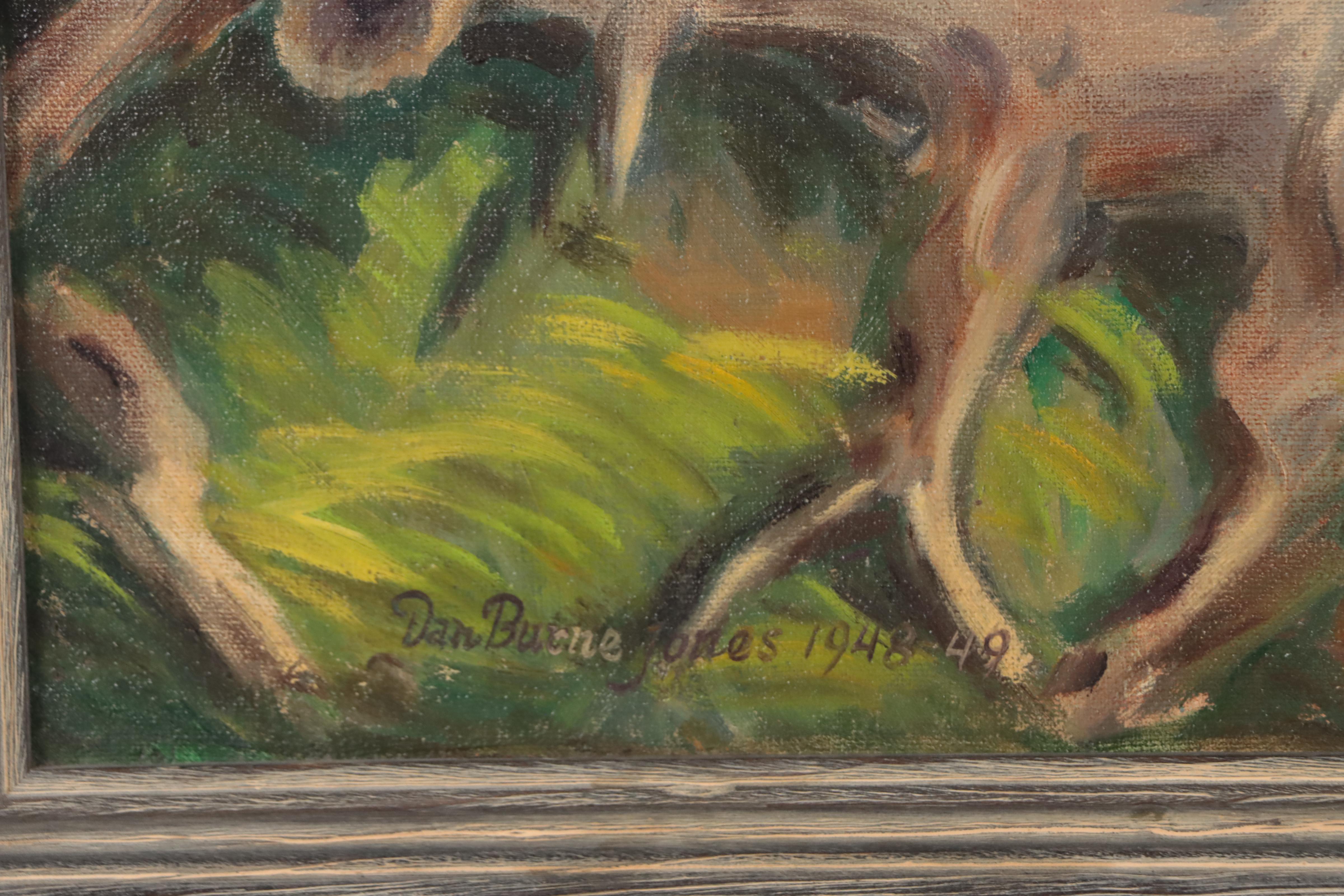 Dan Burne Jones Landscape Oil Painting of Stump, 1949 | EBTH