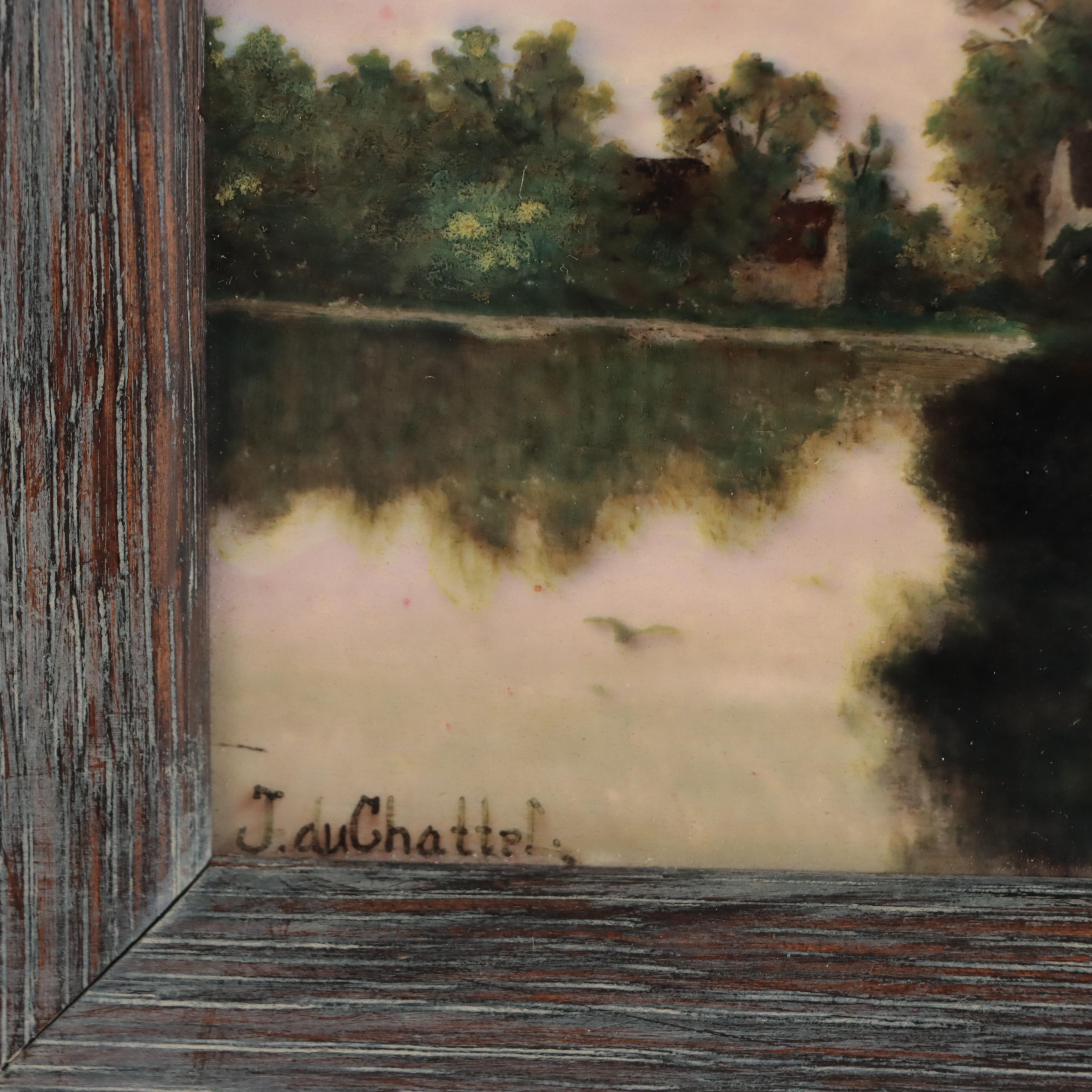 Frederik Jacobus Du Chattel Painted Porcelain Tile "Rozenburg" | EBTH