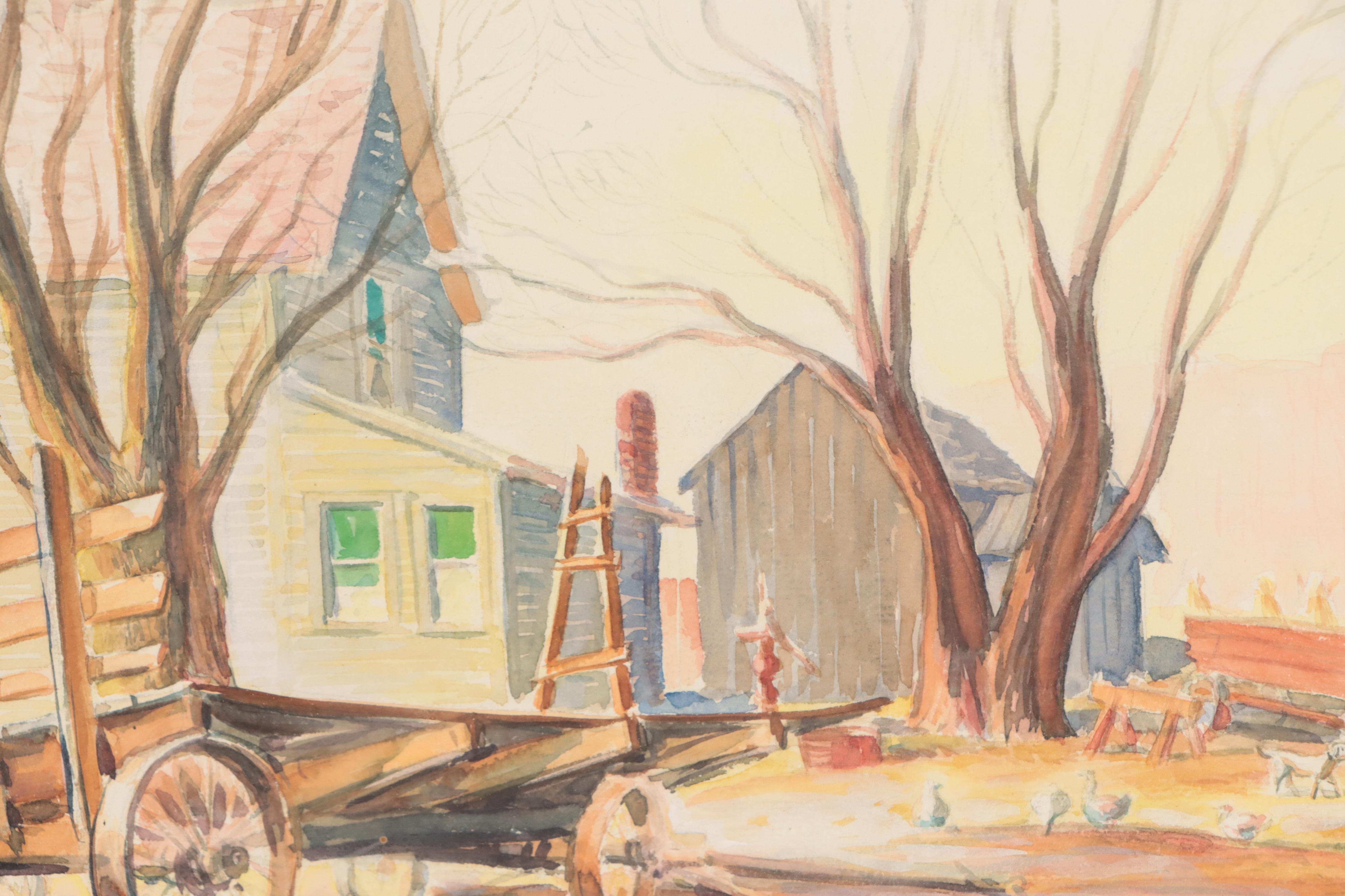 Dan Burne Jones Watercolor Painting "November in Door County," 1947 | EBTH