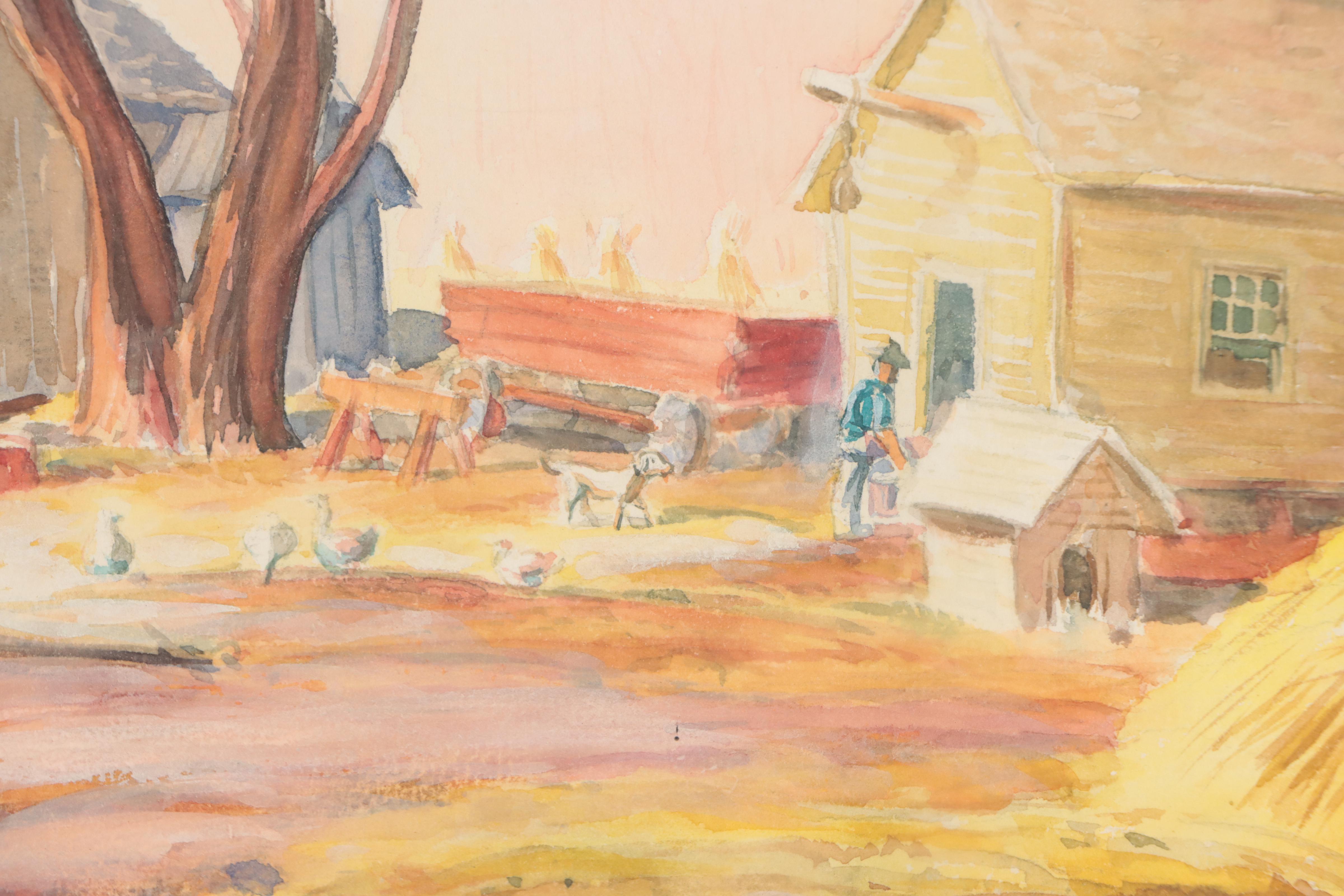 Dan Burne Jones Watercolor Painting "November in Door County," 1947 | EBTH