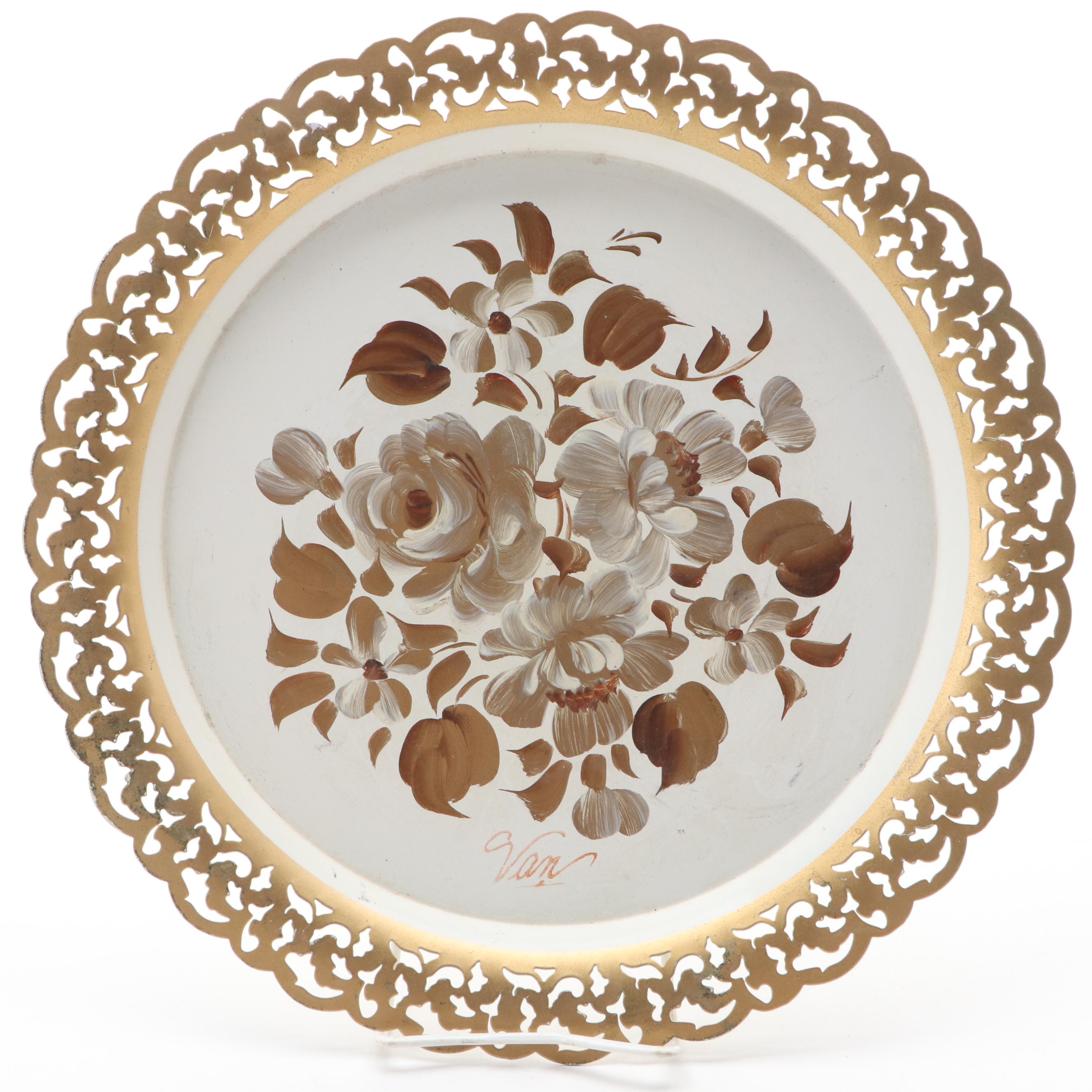 Nashco Products Hand-Painted Gilt Toleware Trays | EBTH