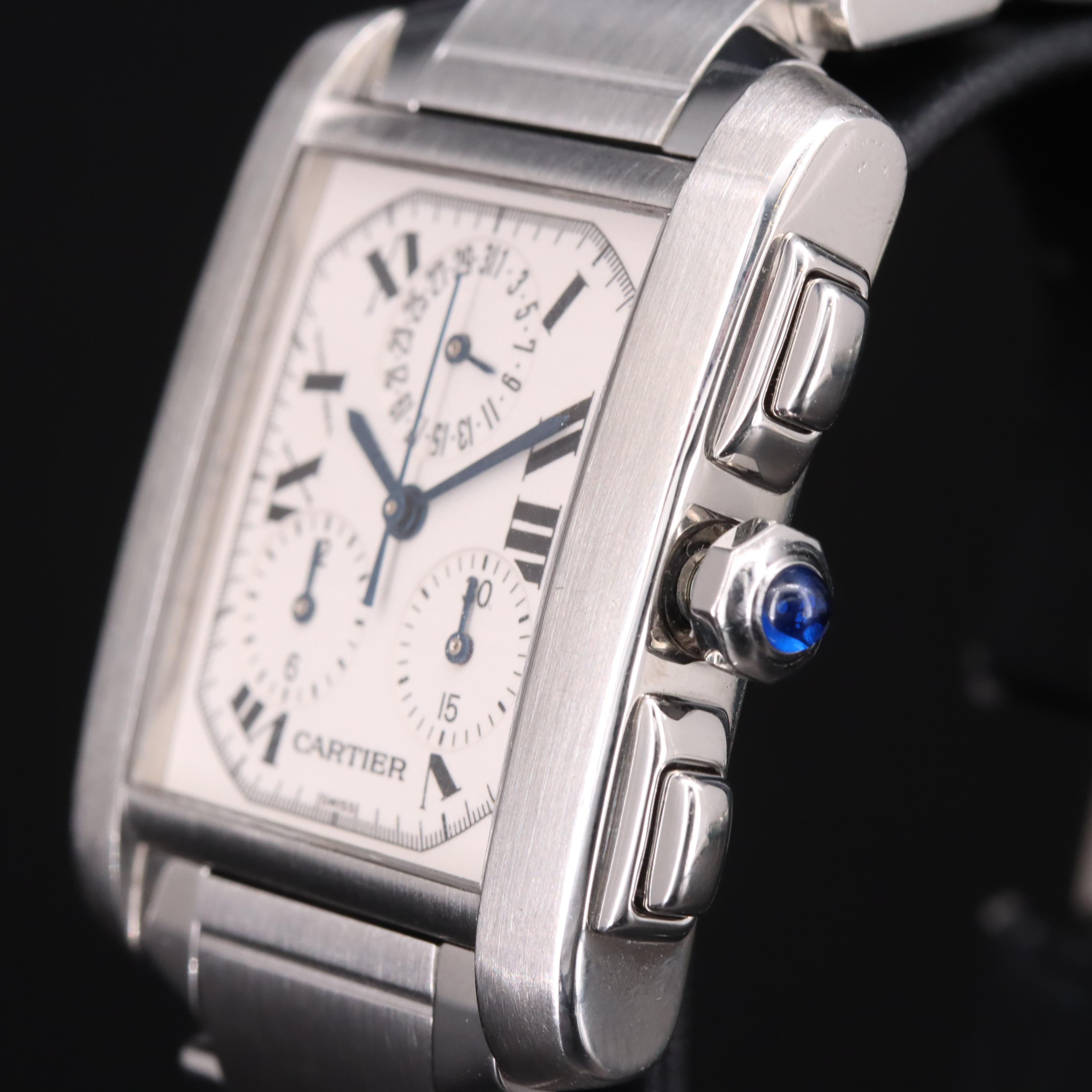 Cartier Tank Francais Quartz Chronograph Wristwatch | EBTH