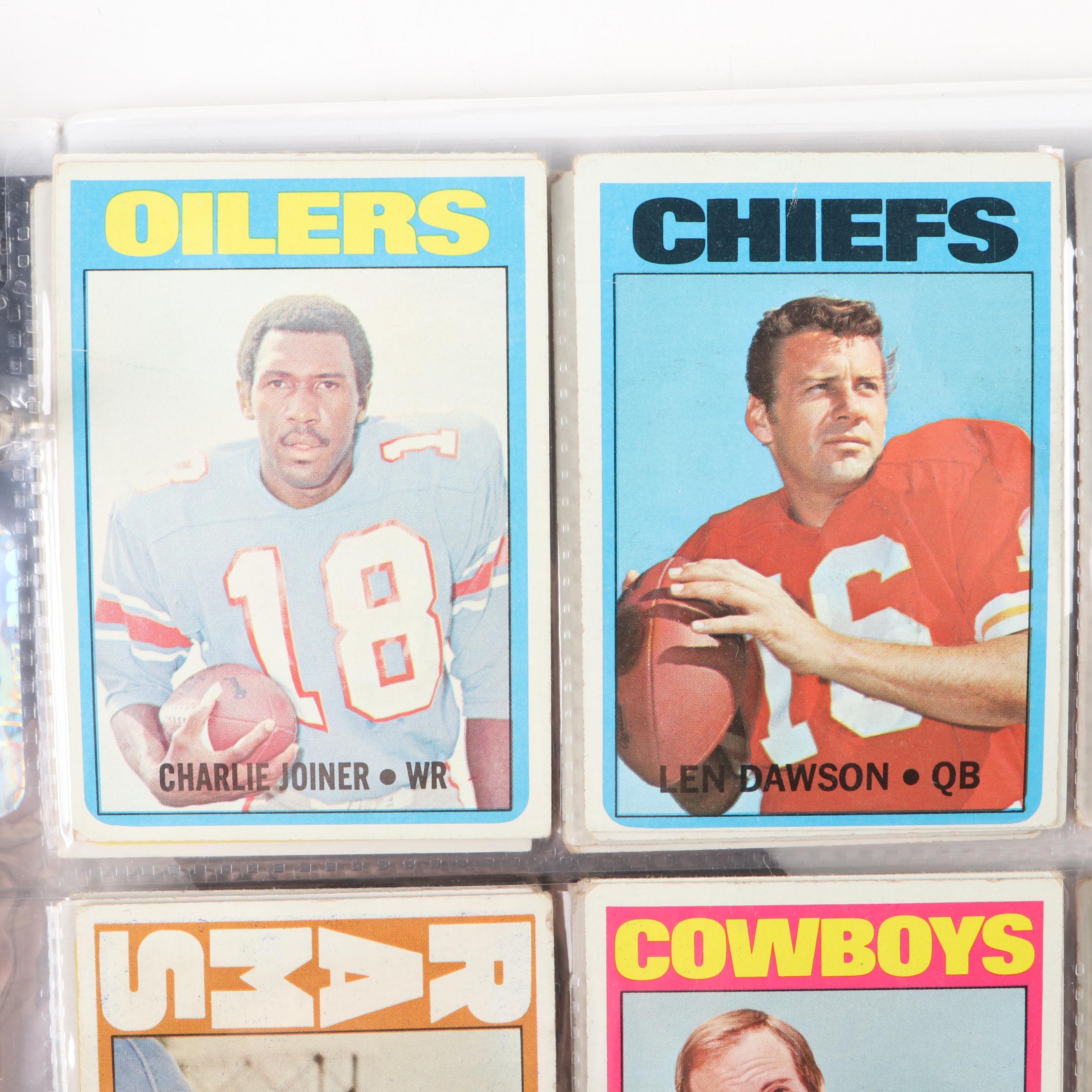 1972 and 1973 Topps Football Cards with Roger Staubach, Joe Namath and ...