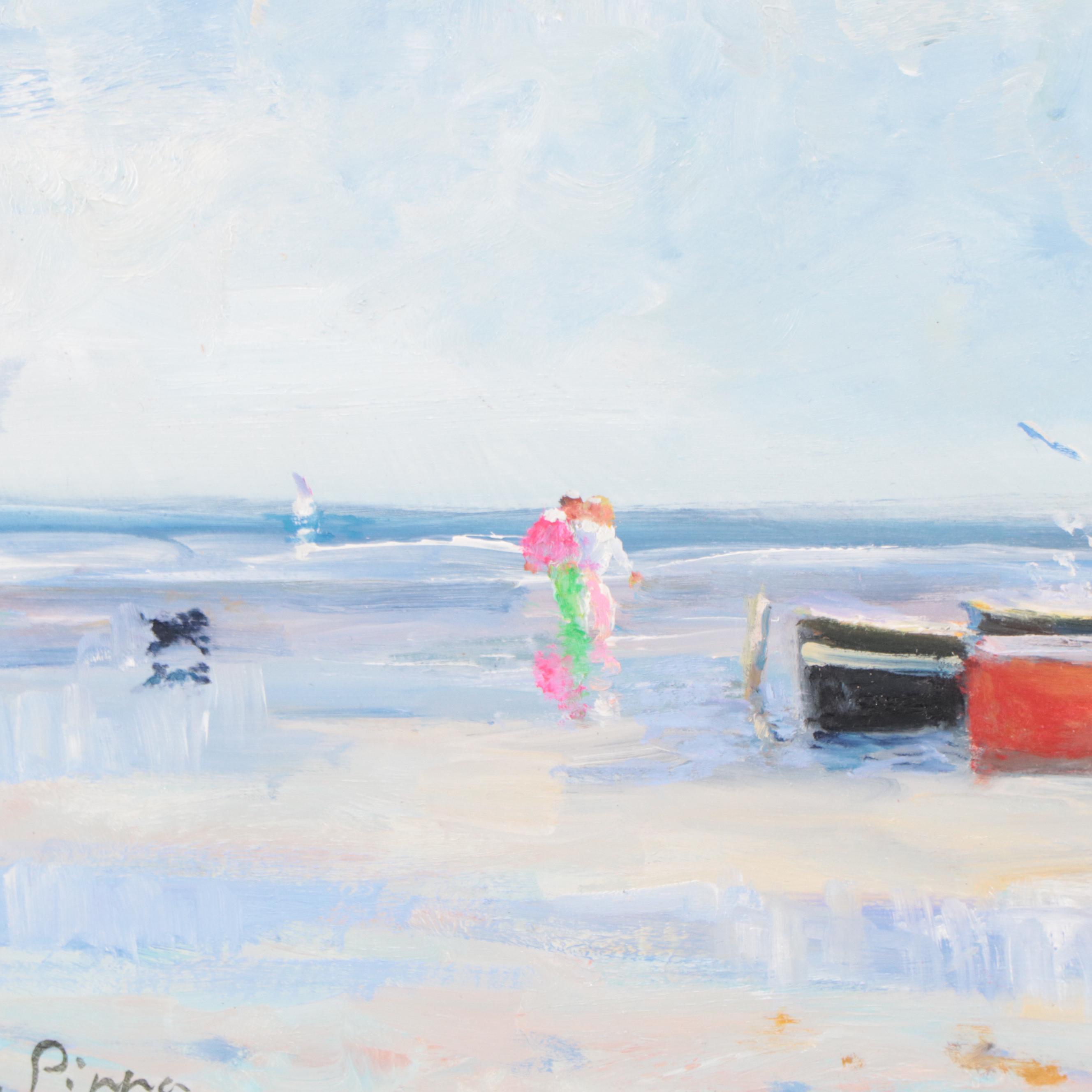 Nino Pippa Oil Painting "Southeast Florida - Beach Scene After the ...