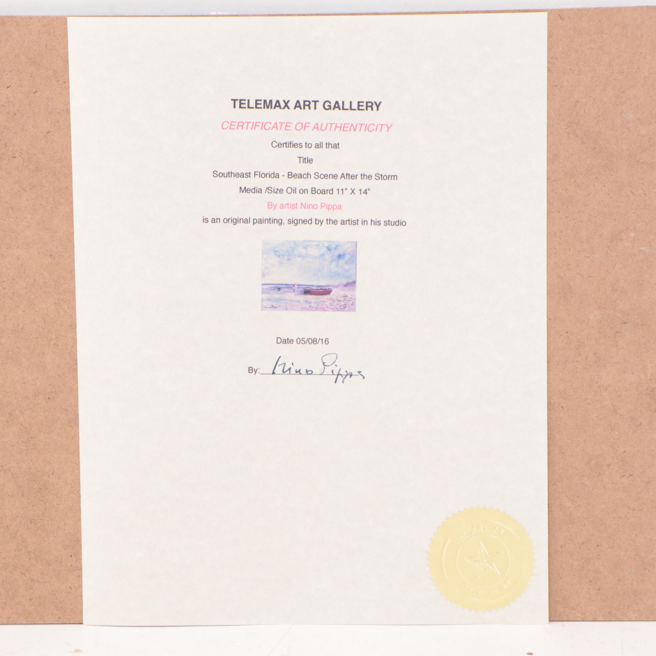 Nino Pippa Oil Painting "Southeast Florida - Beach Scene After the ...