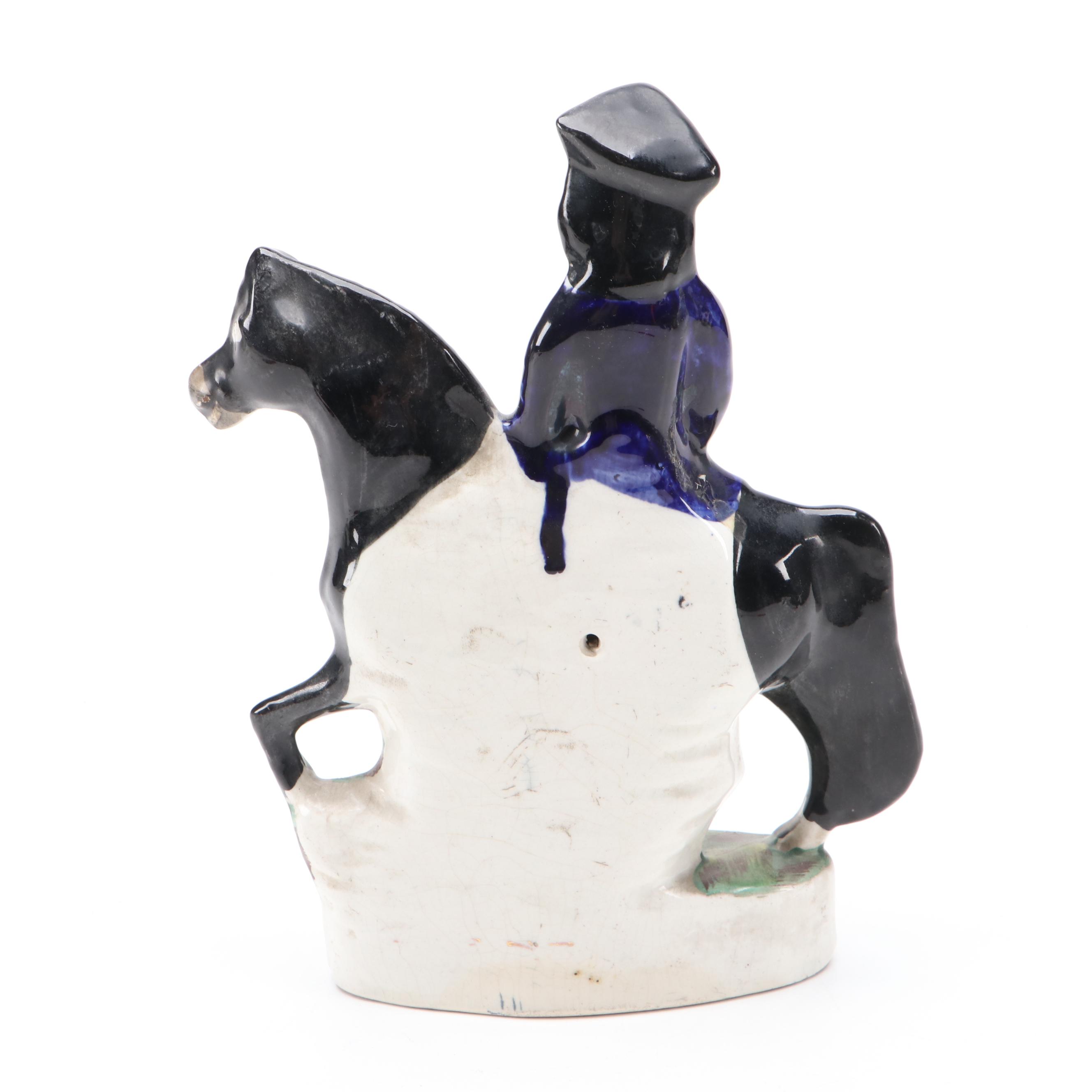 Staffordshire Style Hand-Painted Dick Turpin Figure, 19th Century | EBTH