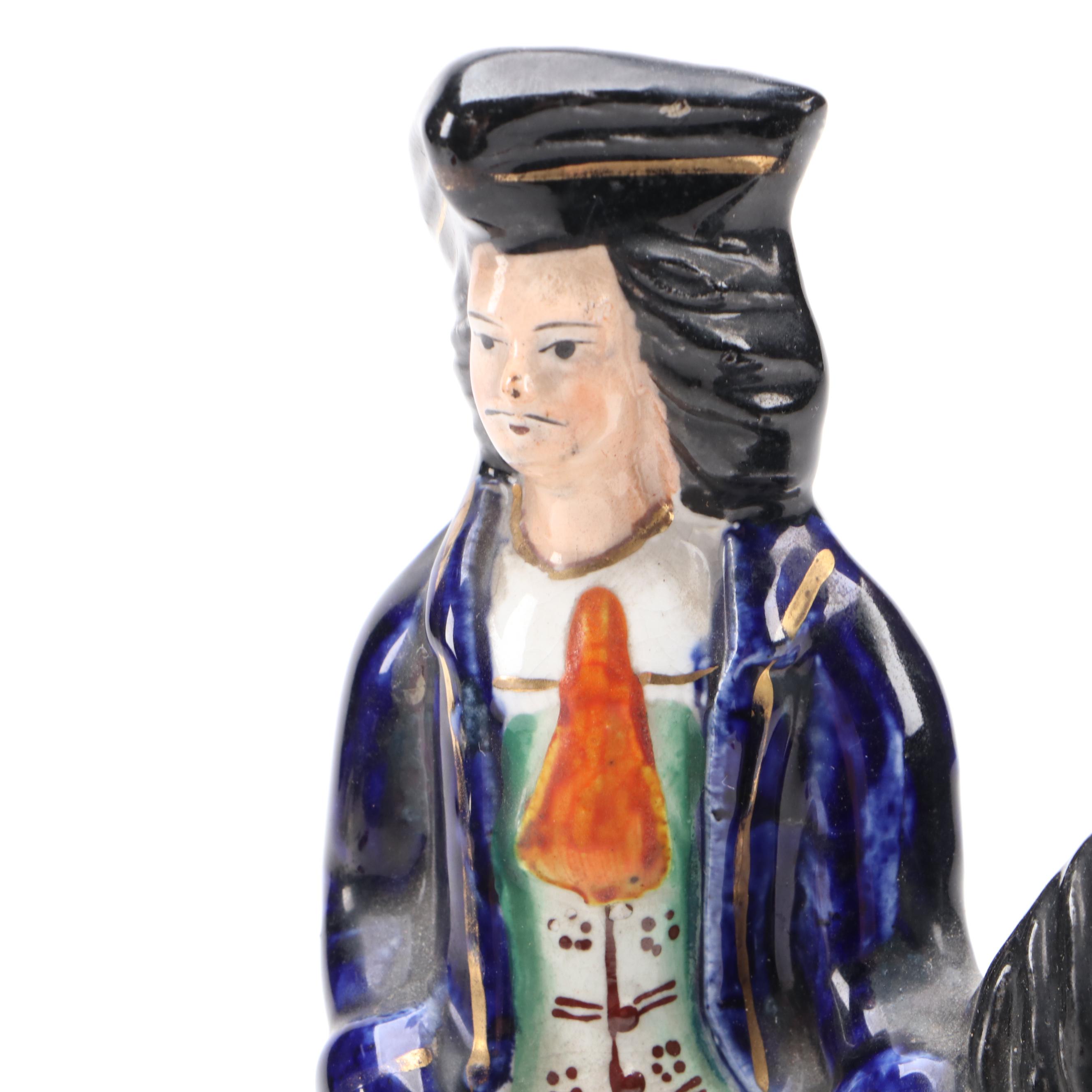 Staffordshire Style Hand-Painted Dick Turpin Figure, 19th Century | EBTH