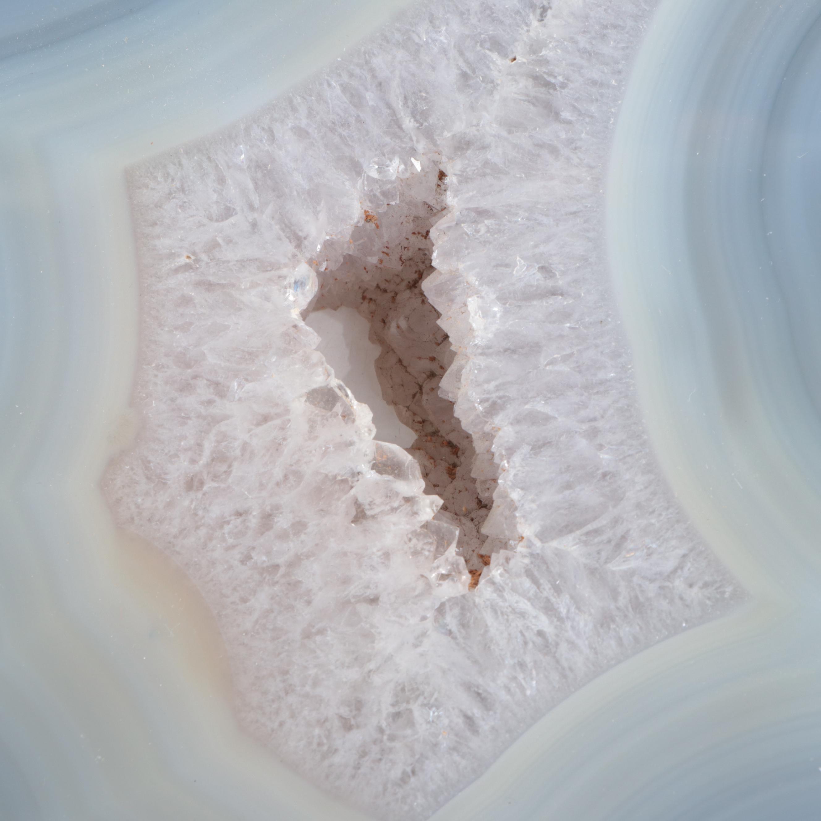 Cut and Polished Blue Banded Agate Geode Slice | EBTH