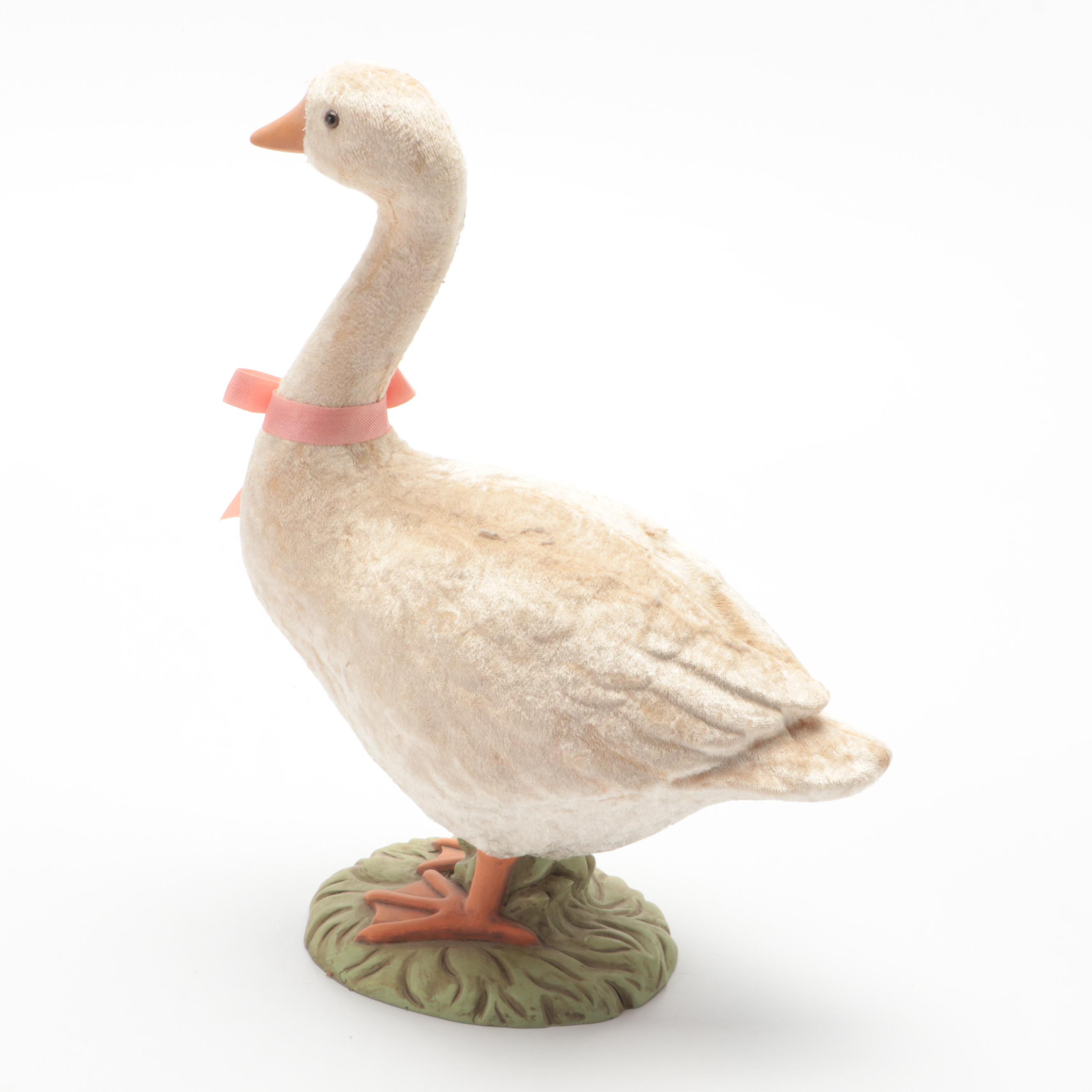 Velveteen Covered Resin Goose Figurines | EBTH