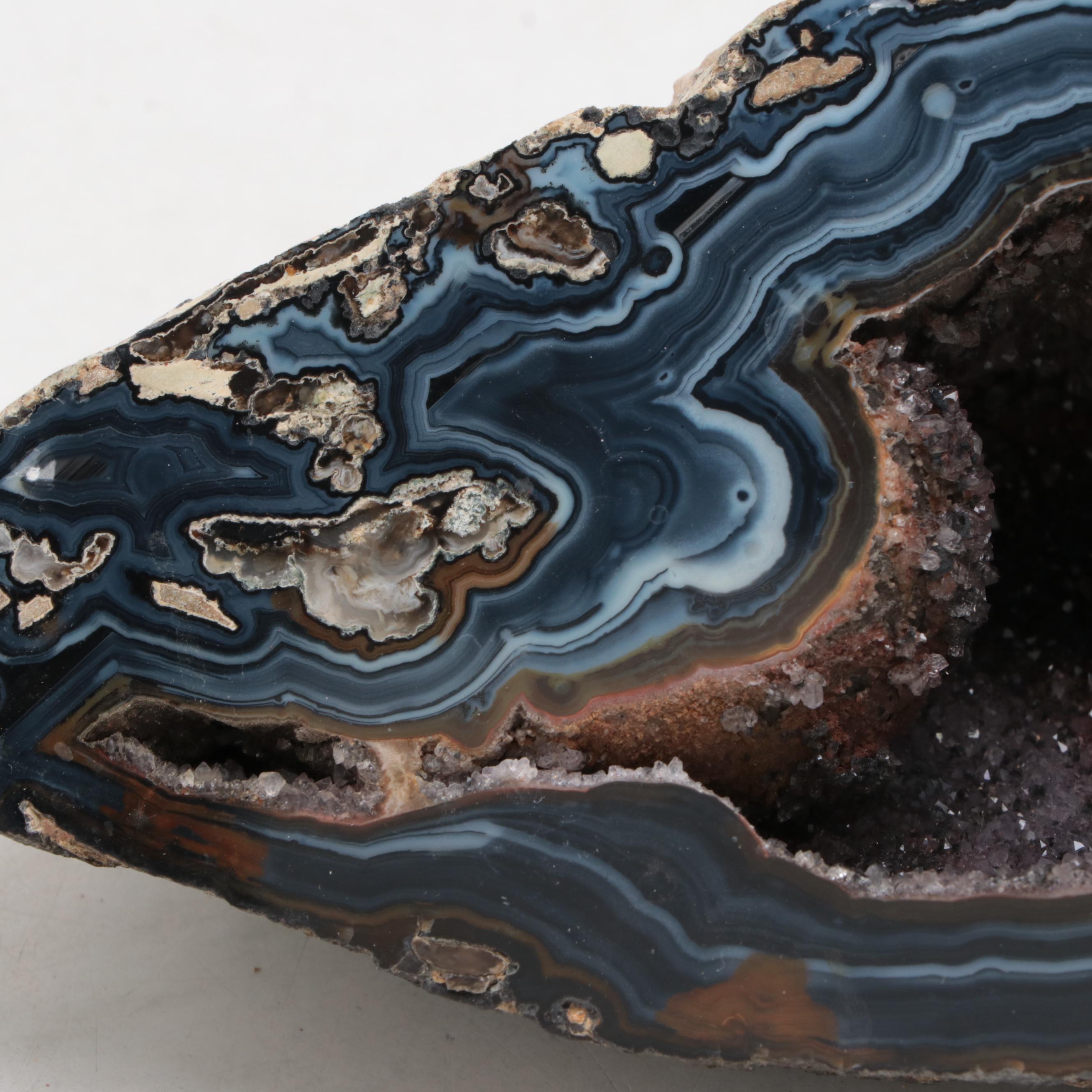 Cut and Polished Banded Agate Geode Specimen | EBTH